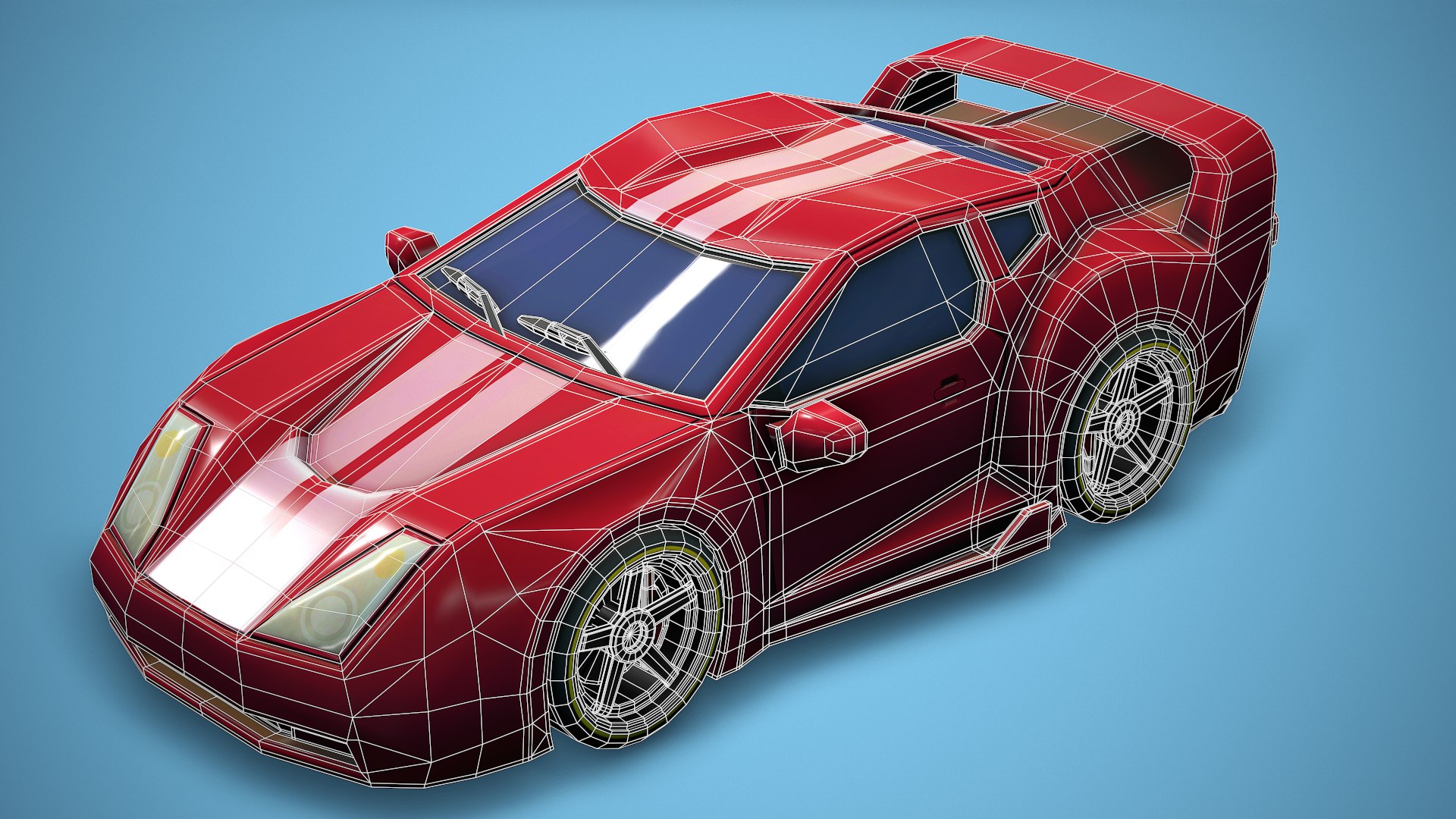 Stylized Sport Car PBR Game Ready 3D Model - TurboSquid 1810912