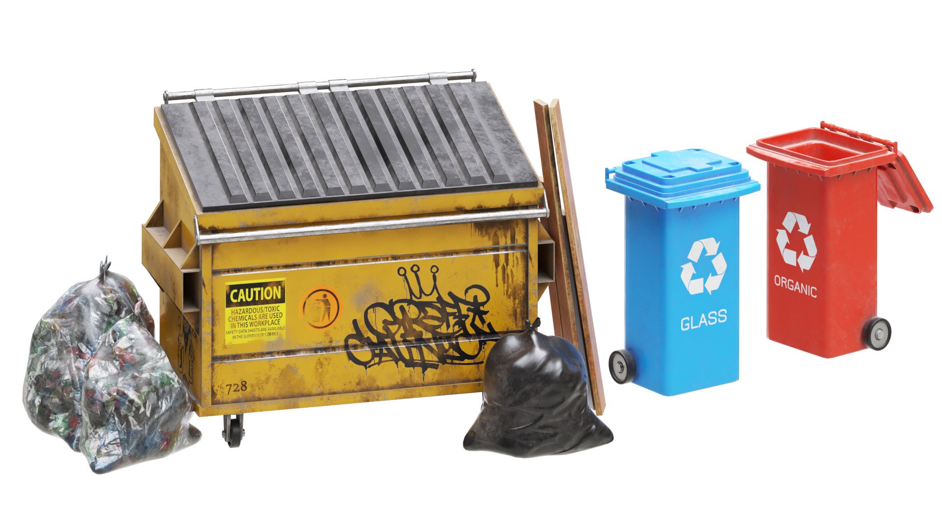 Urban Garbage Collection Low Poly PBR 2 8 3D Model - TurboSquid 1856641