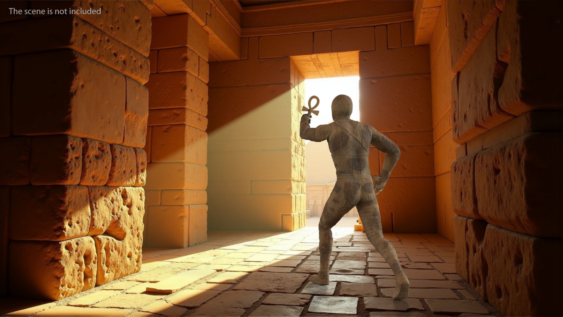 3D Mummy With Ankh Rigged For Maya Model - TurboSquid 2366243