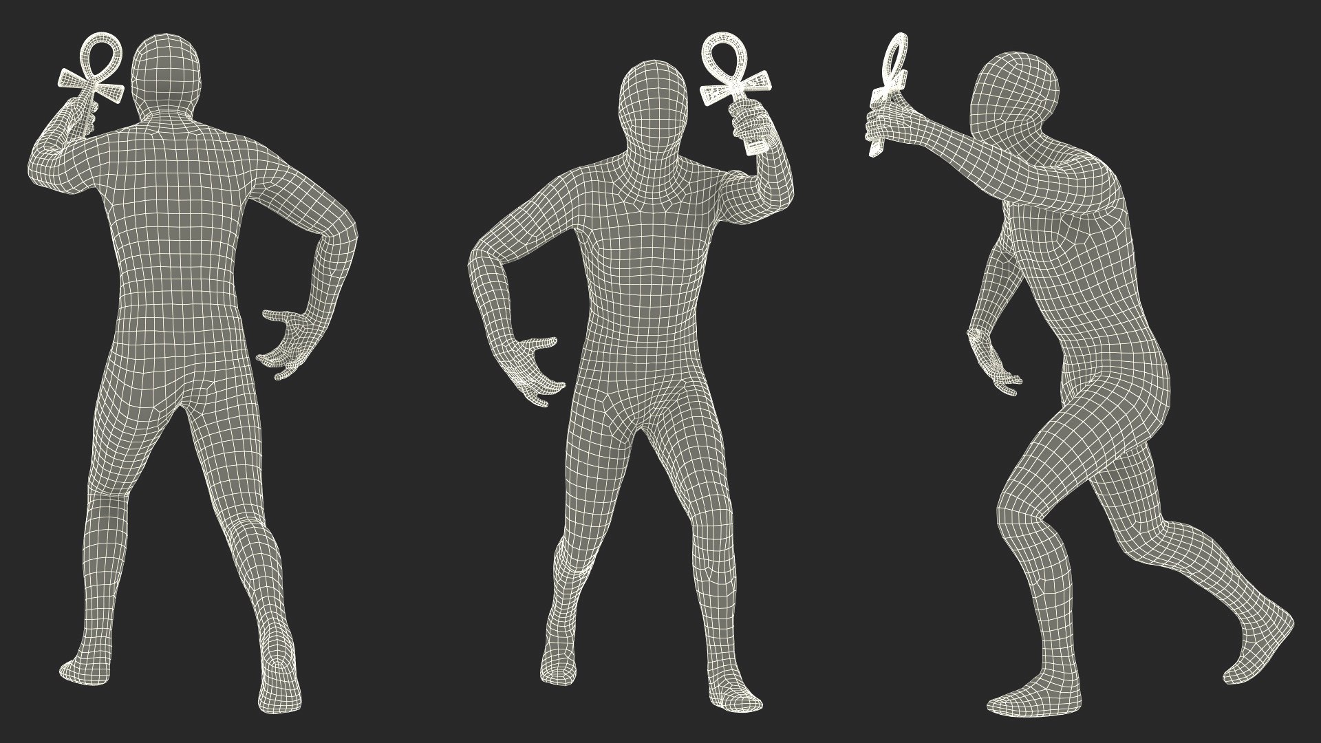 3D Mummy With Ankh Rigged For Maya Model - TurboSquid 2366243