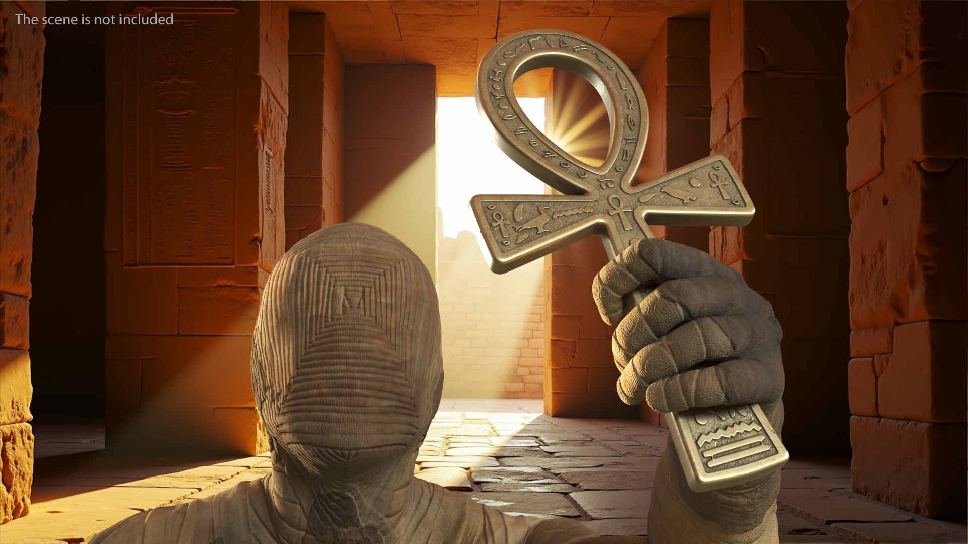 3D Mummy With Ankh Rigged For Maya Model - TurboSquid 2366243