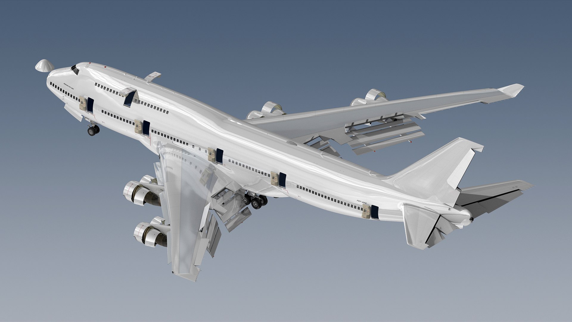 boeing 747-400 plane generic 3d model