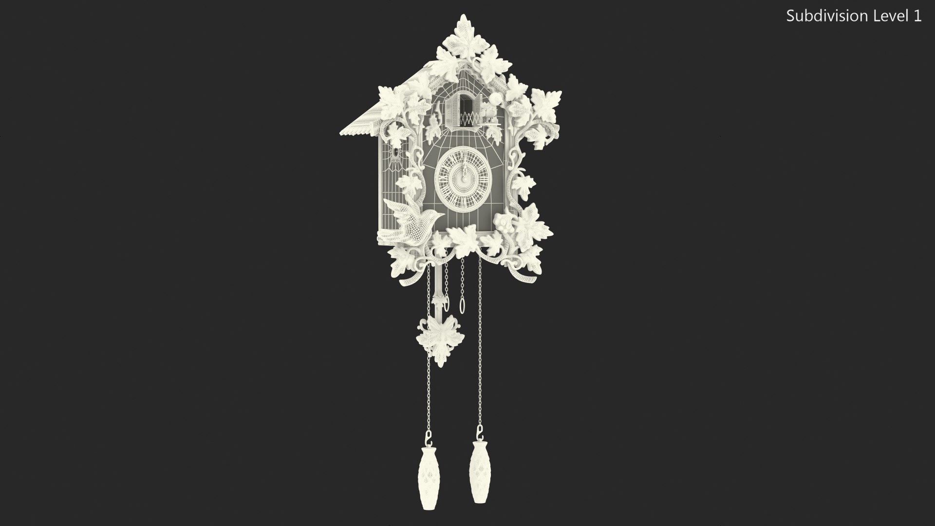 3D Model Colored Wooden Cuckoo Clock Rigged - TurboSquid 1902404