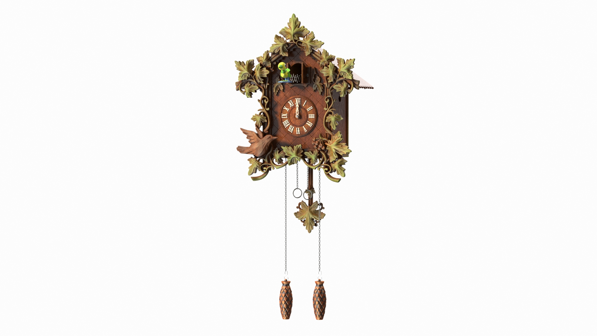 3D Model Colored Wooden Cuckoo Clock Rigged - TurboSquid 1902404