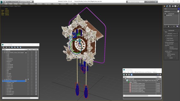 3D model Colored Wooden Cuckoo Clock Rigged - TurboSquid 1902404