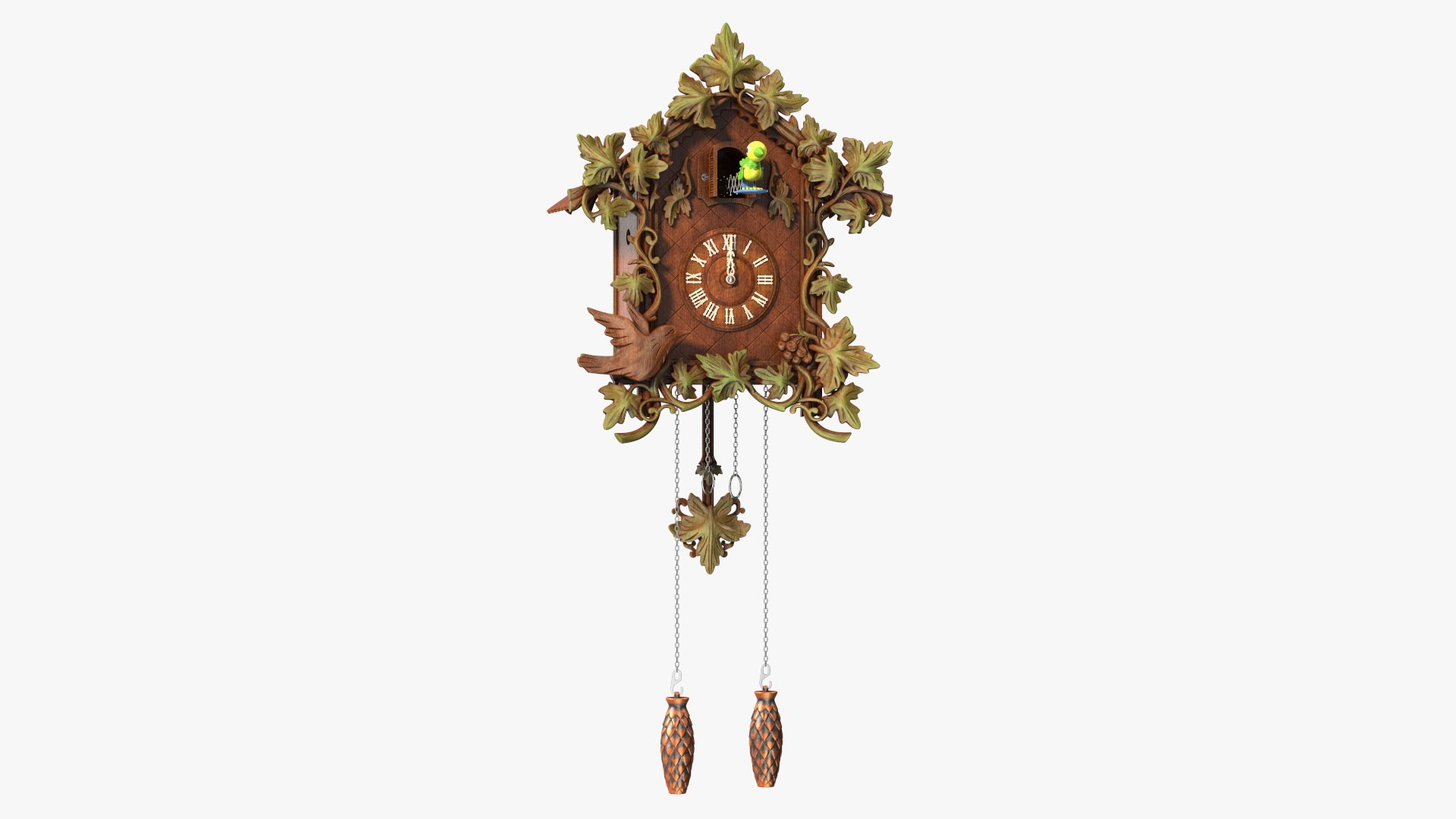 3D Model Colored Wooden Cuckoo Clock Rigged - TurboSquid 1902404