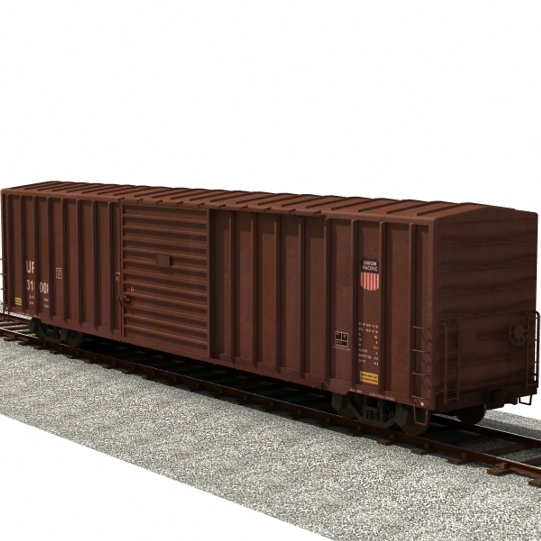 3d Freight Train Boxcar