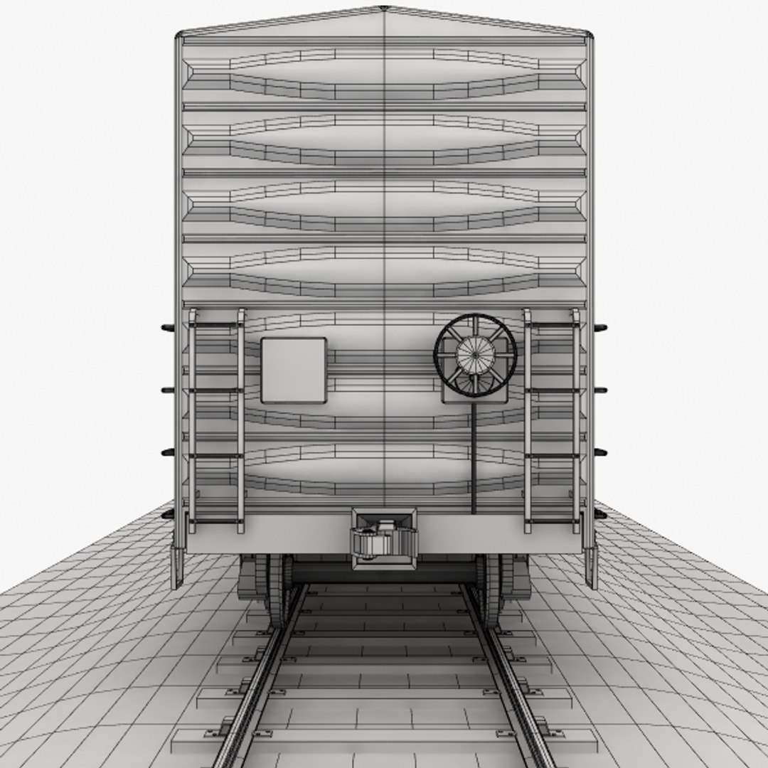 3d Freight Train Boxcar