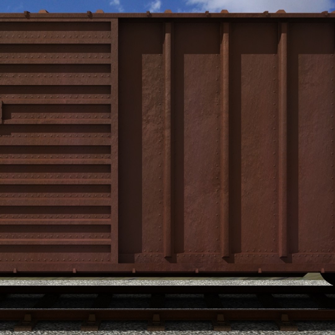 3d Freight Train Boxcar
