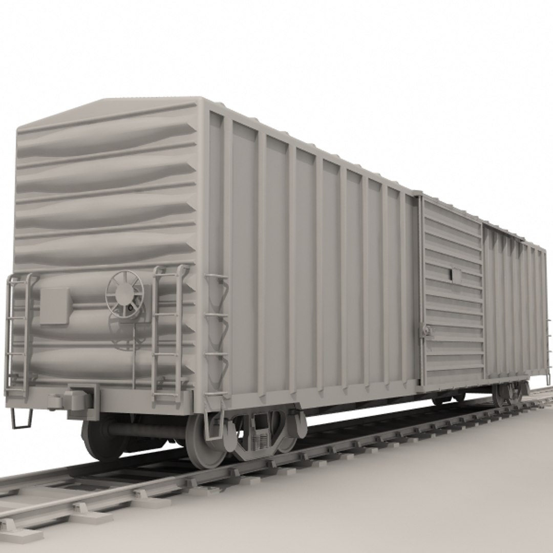 3d Freight Train Boxcar