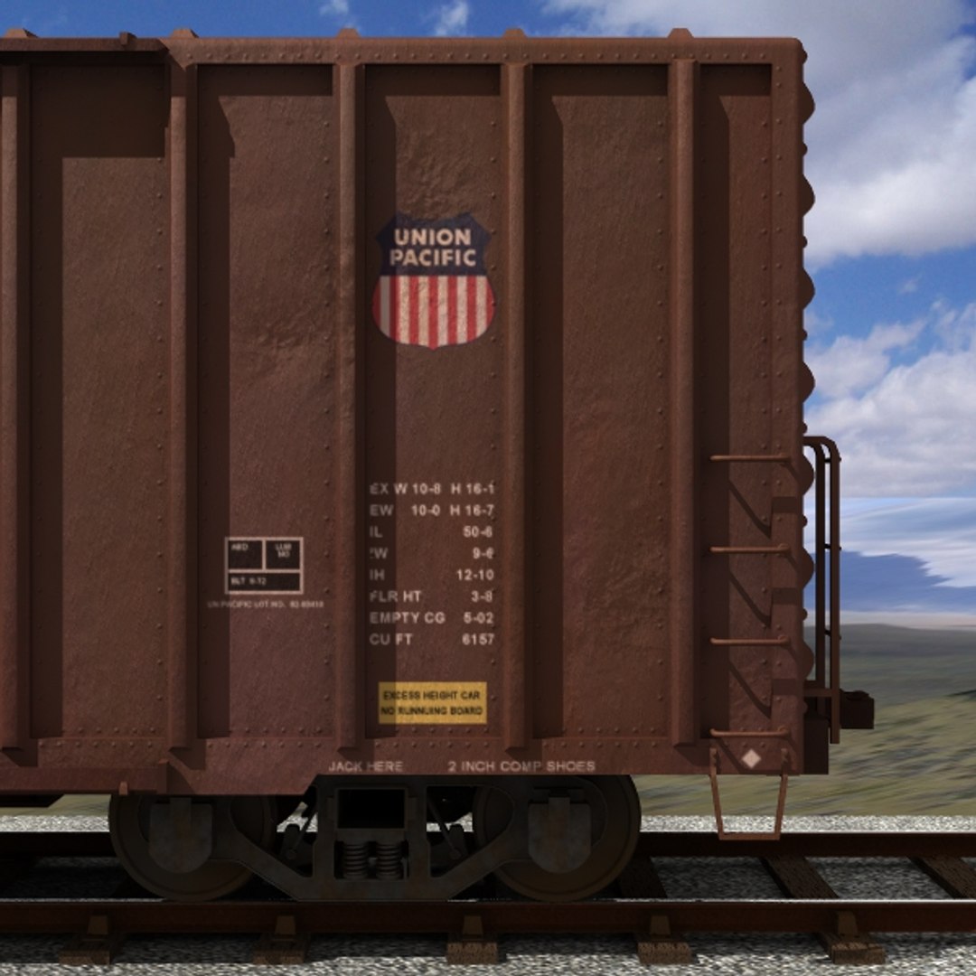 3d Freight Train Boxcar