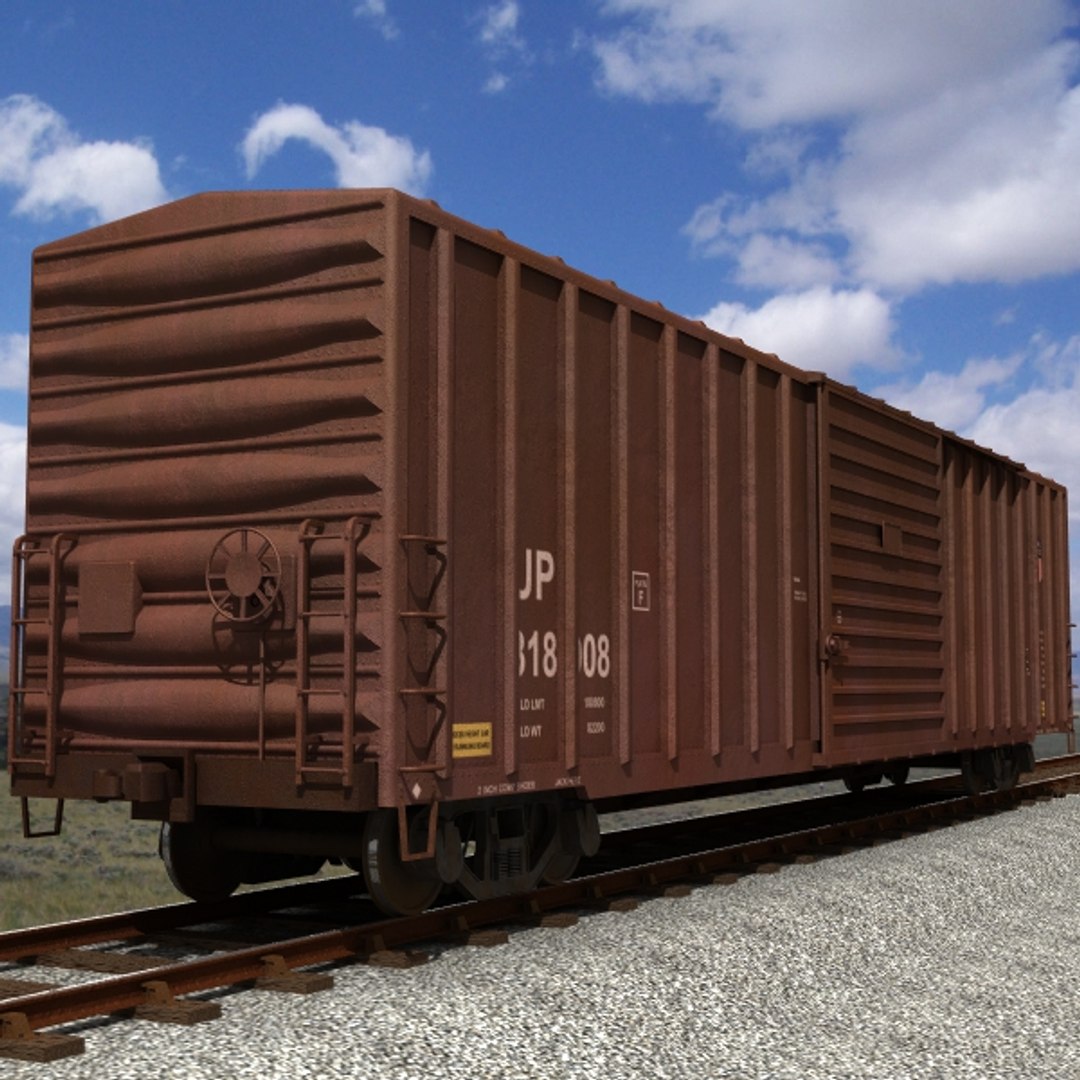 3d freight train boxcar