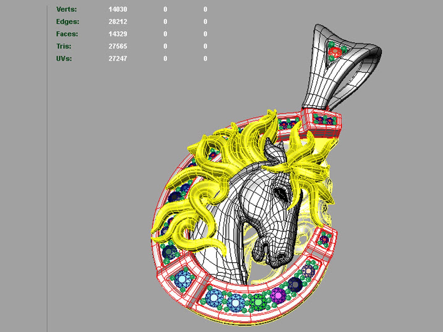 3D Jewelry Gold Pendant Wild Horse 0179 Stl 3dm Fbx Model - TurboSquid ...