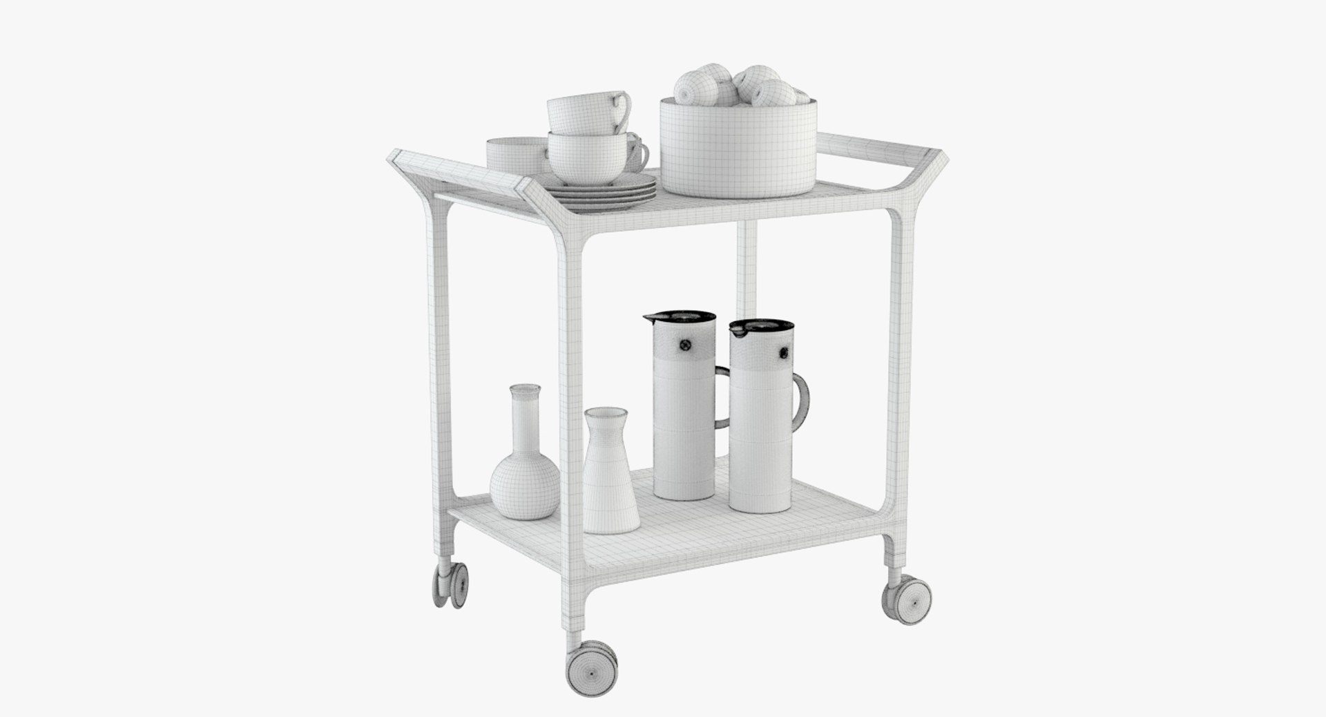 3d model teatime trolley tea