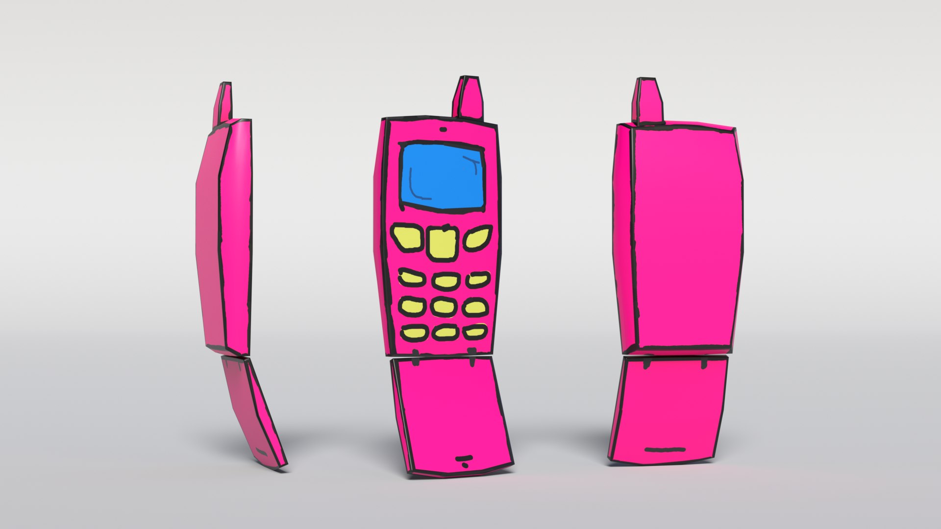 Cartoon Cell Phone 3D Model - TurboSquid 1899799