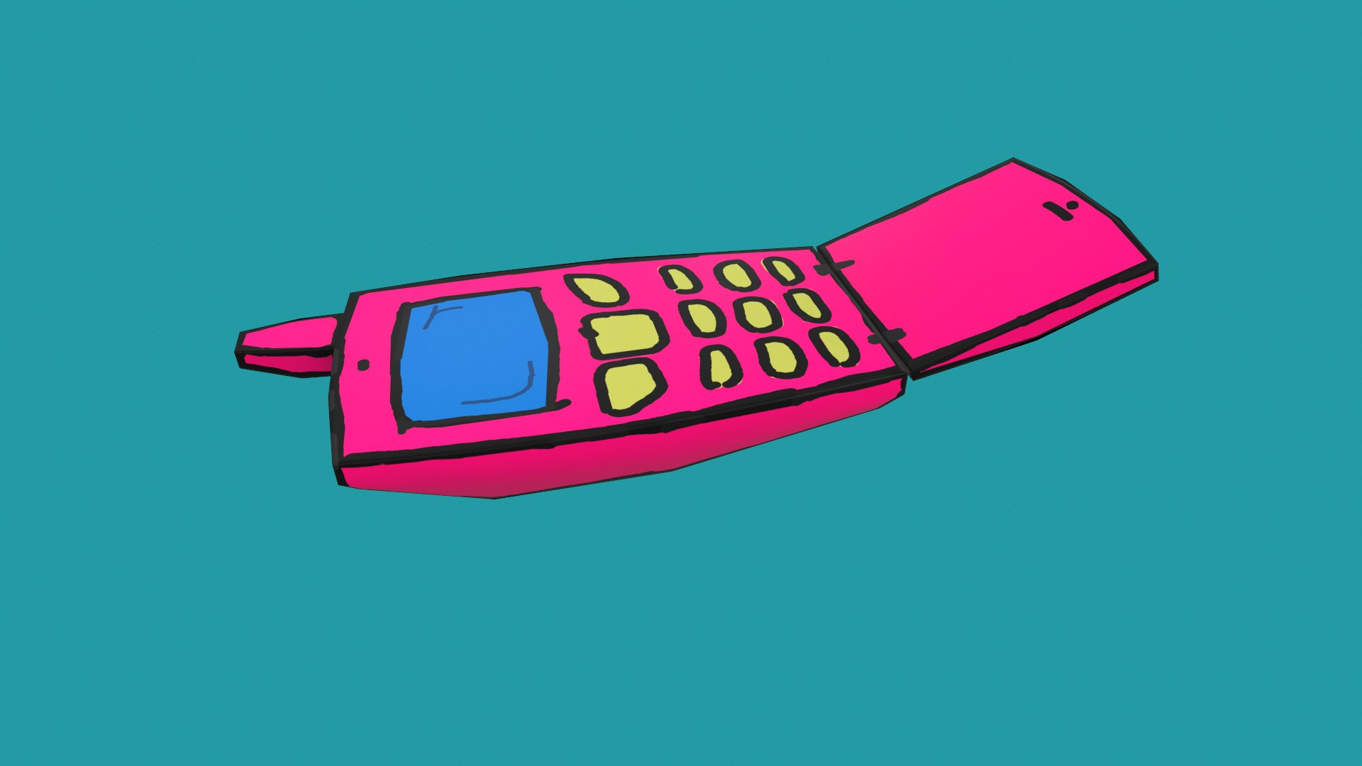 Cartoon Cell Phone 3D Model - TurboSquid 1899799