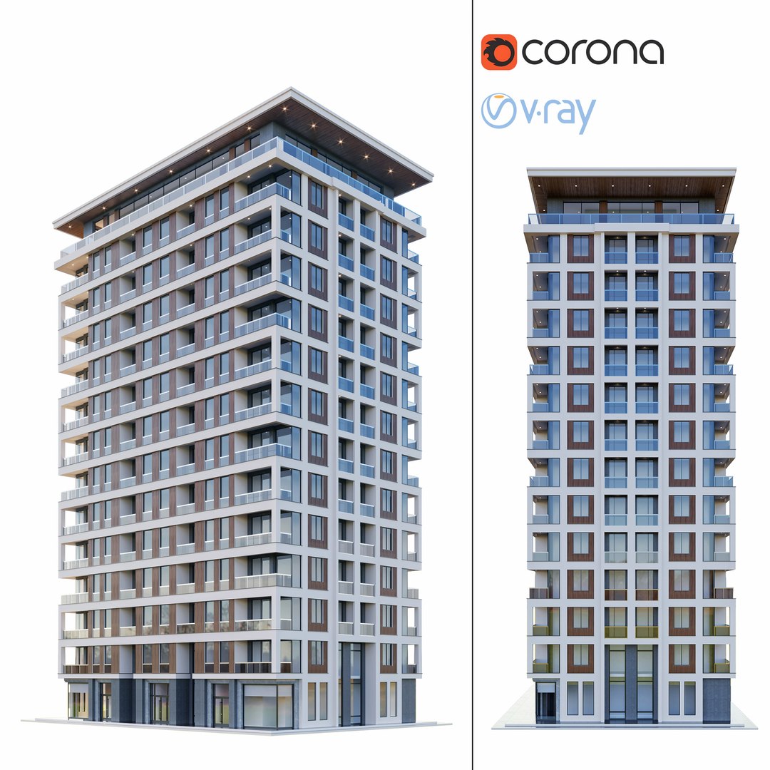 3D Modern Residential Building - TurboSquid 1285238