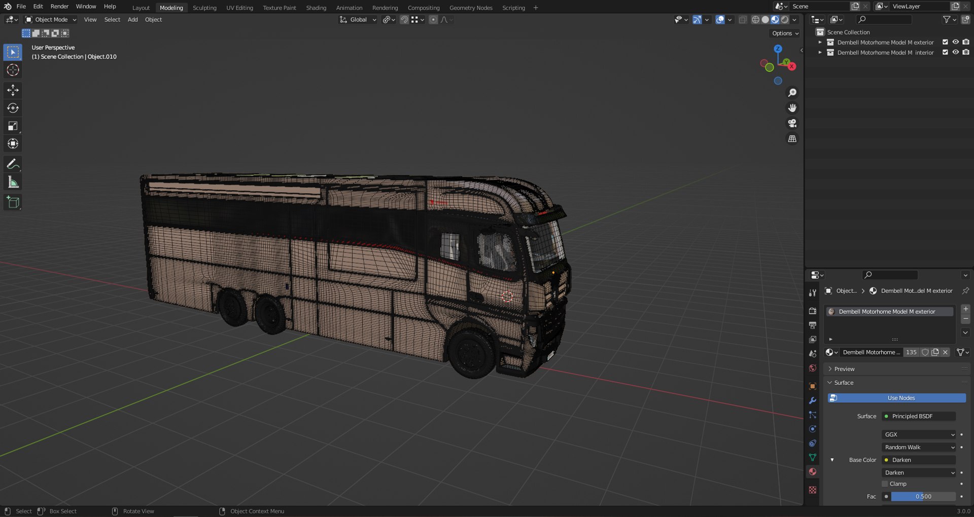 3D Dembell Motorhome Model M Diamond Class A Mercedes-Benz Actros ...