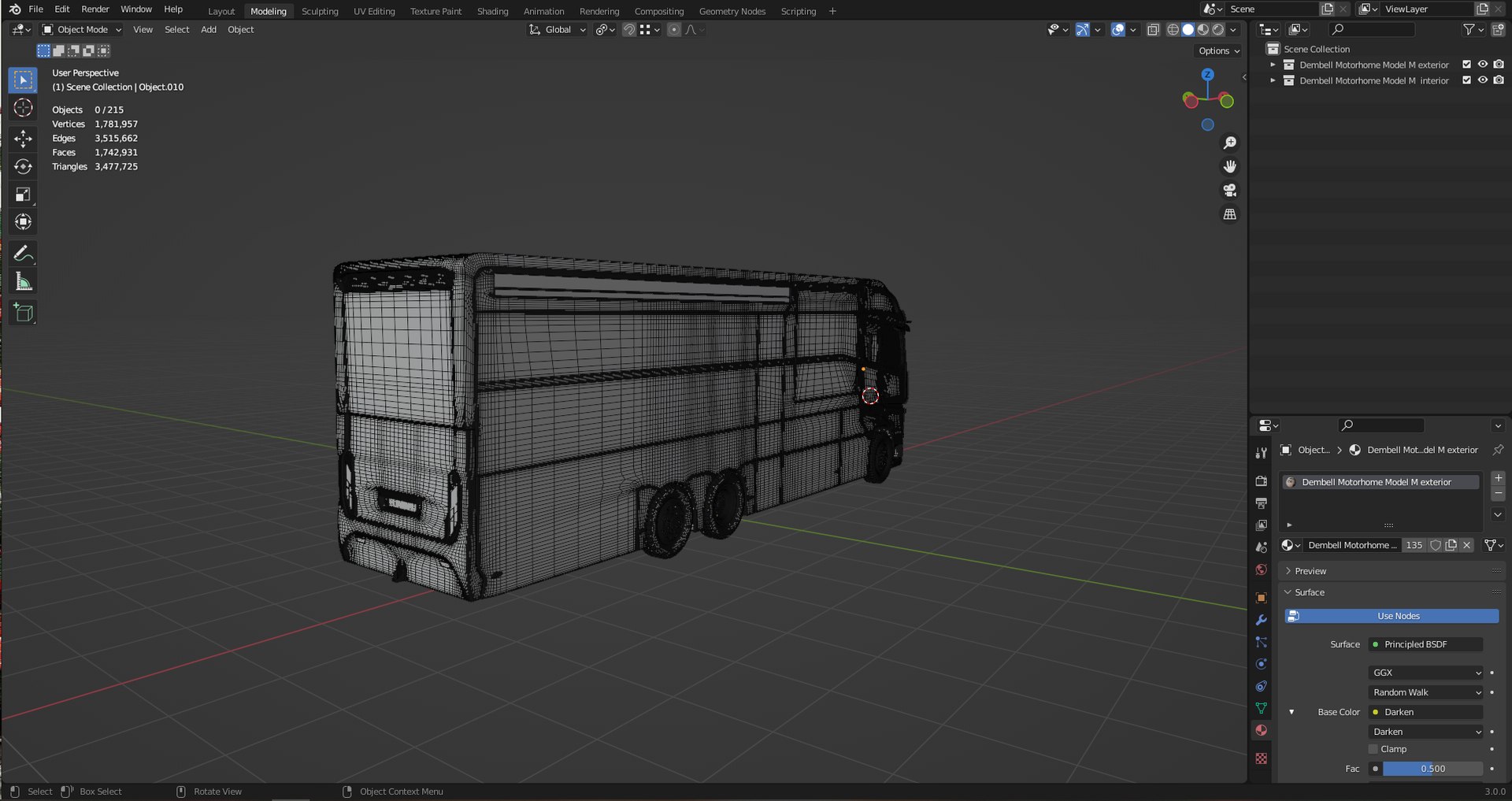 3D Dembell Motorhome Model M Diamond Class A Mercedes-Benz Actros ...