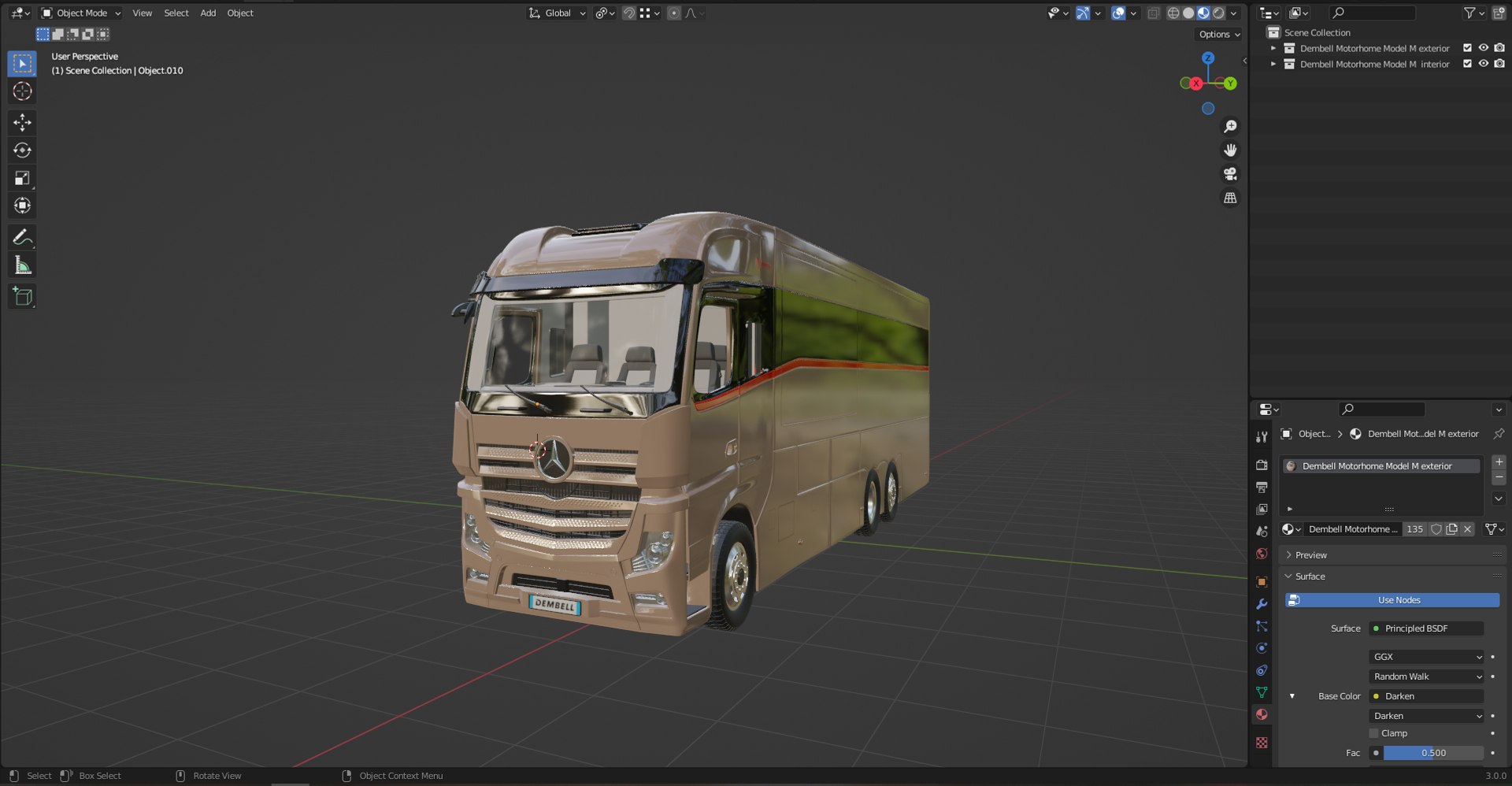 3D Dembell Motorhome Model M Diamond Class A Mercedes-Benz Actros ...