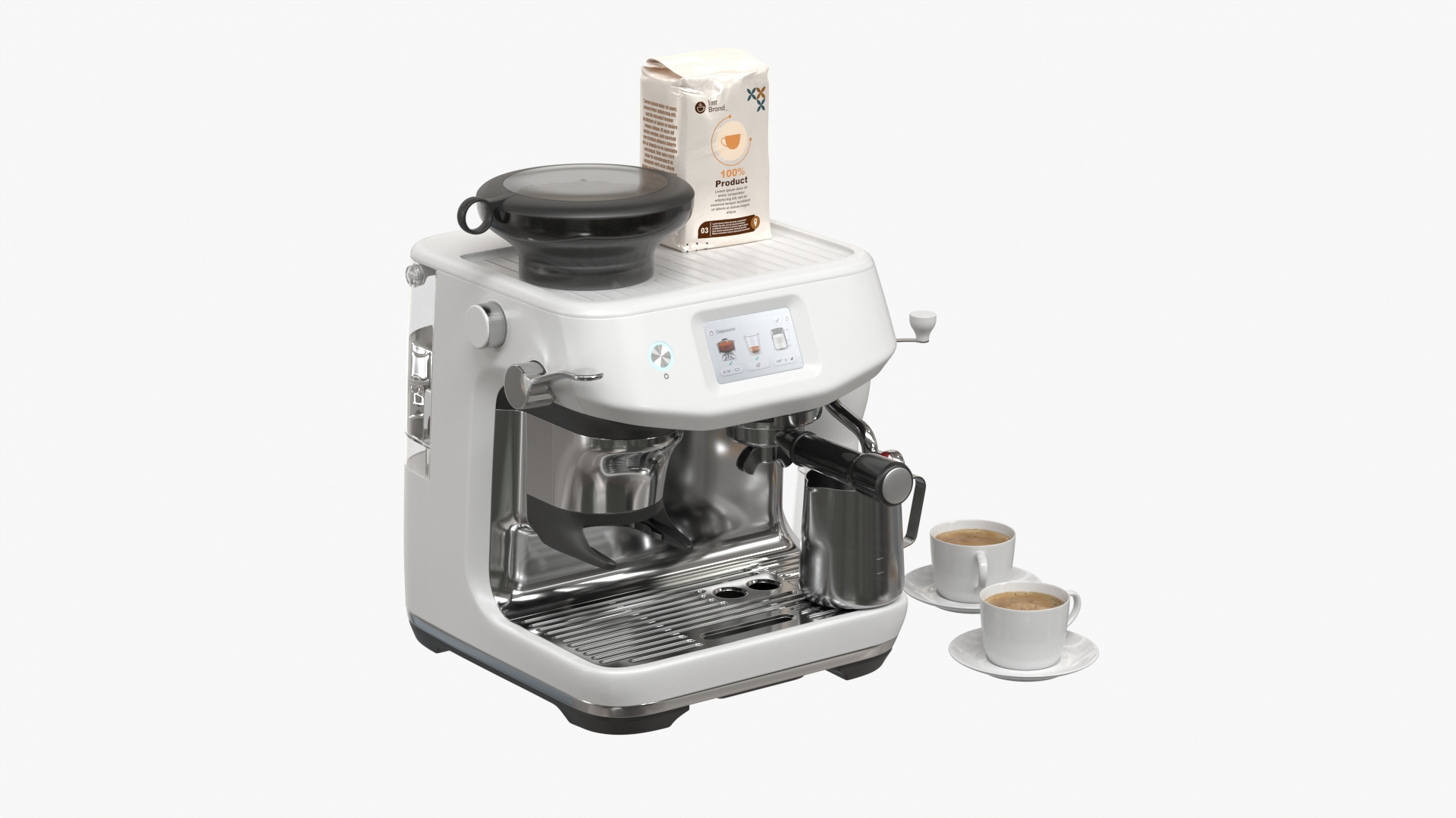 3D Espresso Brewing Set With Coffee Machine - TurboSquid 2302585