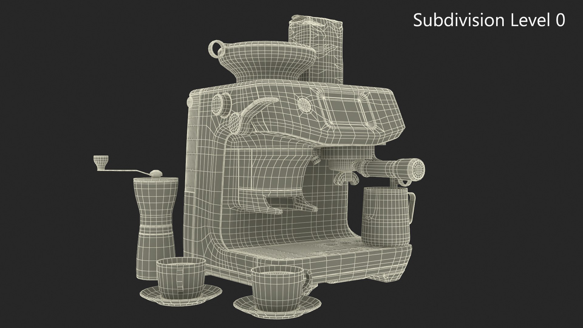 3D Espresso Brewing Set With Coffee Machine - TurboSquid 2302585