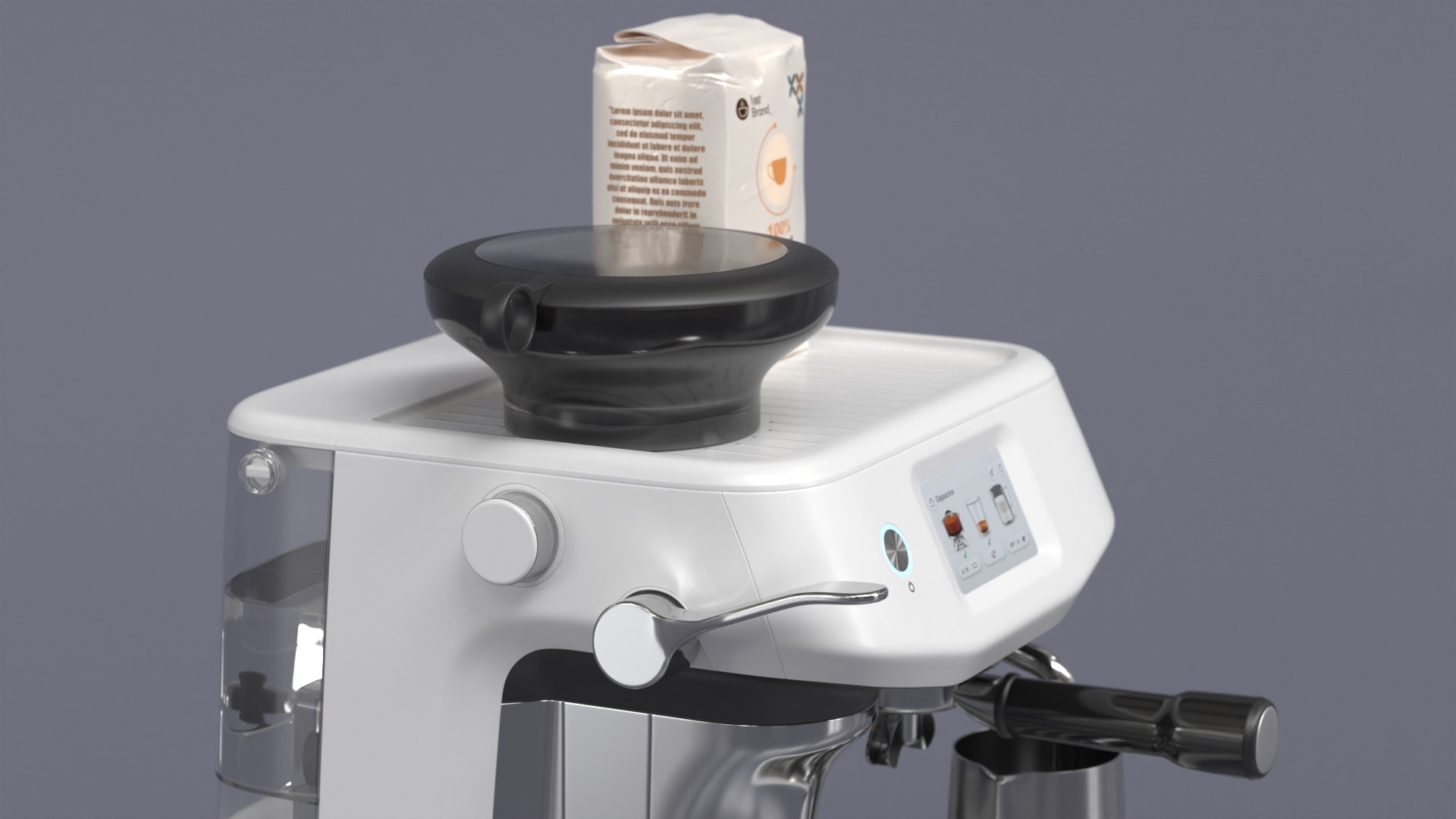 3D Espresso Brewing Set With Coffee Machine - TurboSquid 2302585