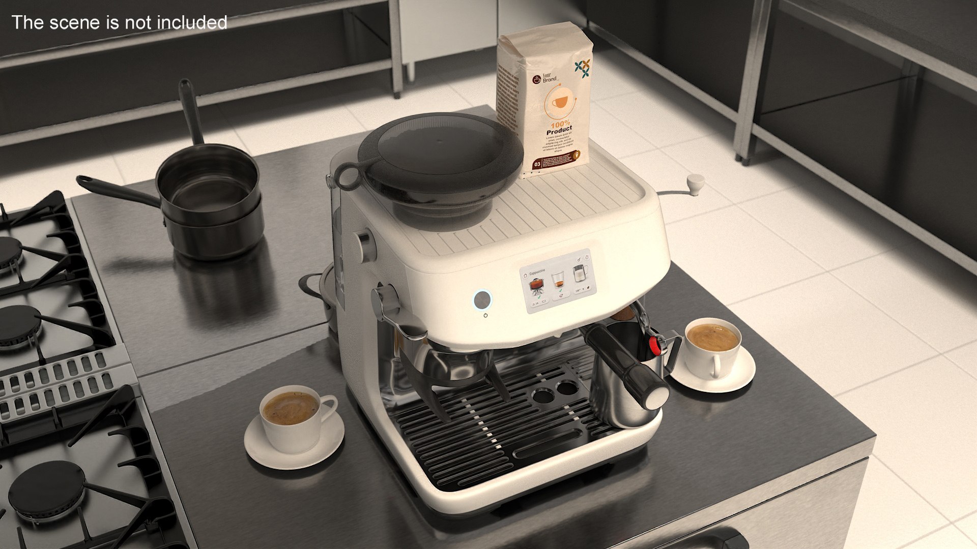 3D Espresso Brewing Set With Coffee Machine - TurboSquid 2302585