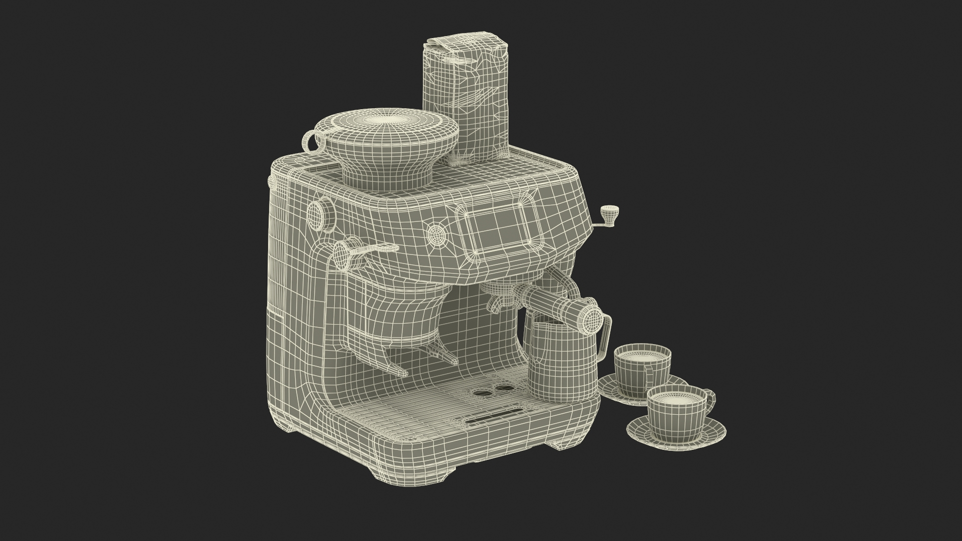 3D Espresso Brewing Set With Coffee Machine - TurboSquid 2302585