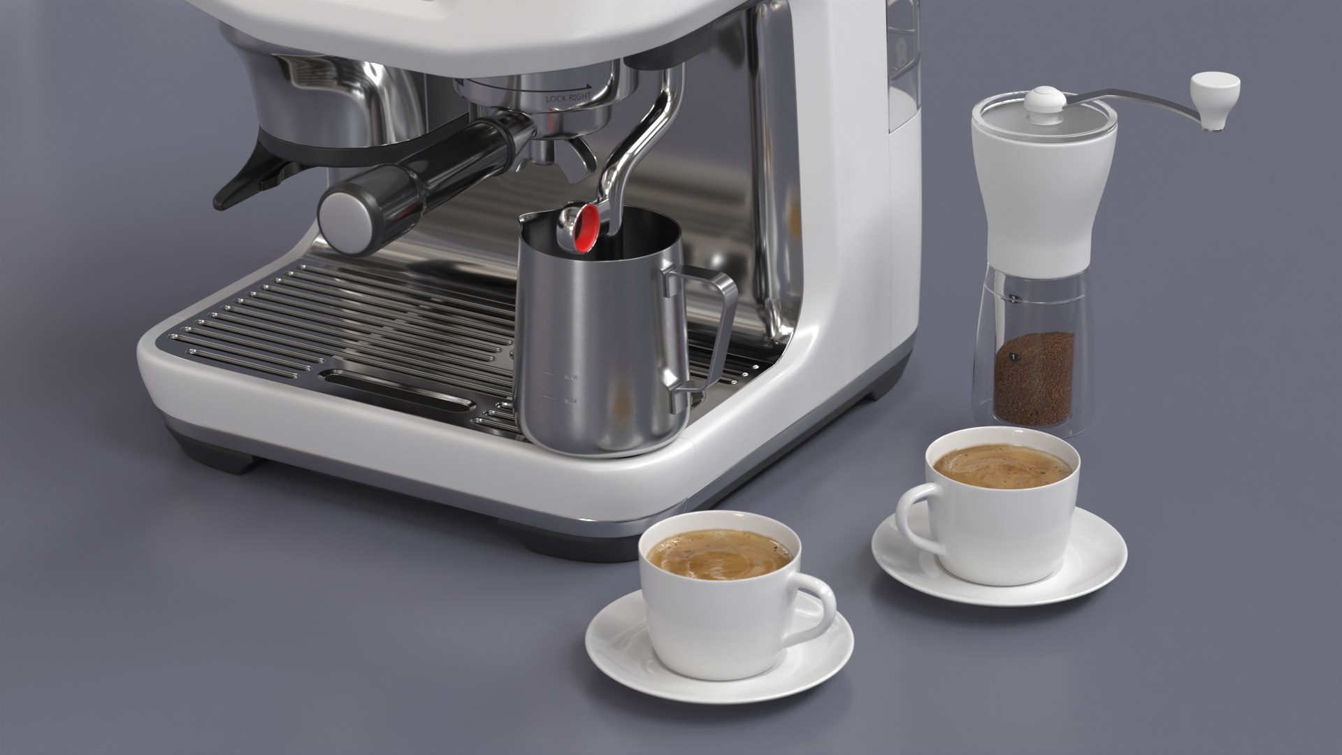 3D Espresso Brewing Set With Coffee Machine - TurboSquid 2302585