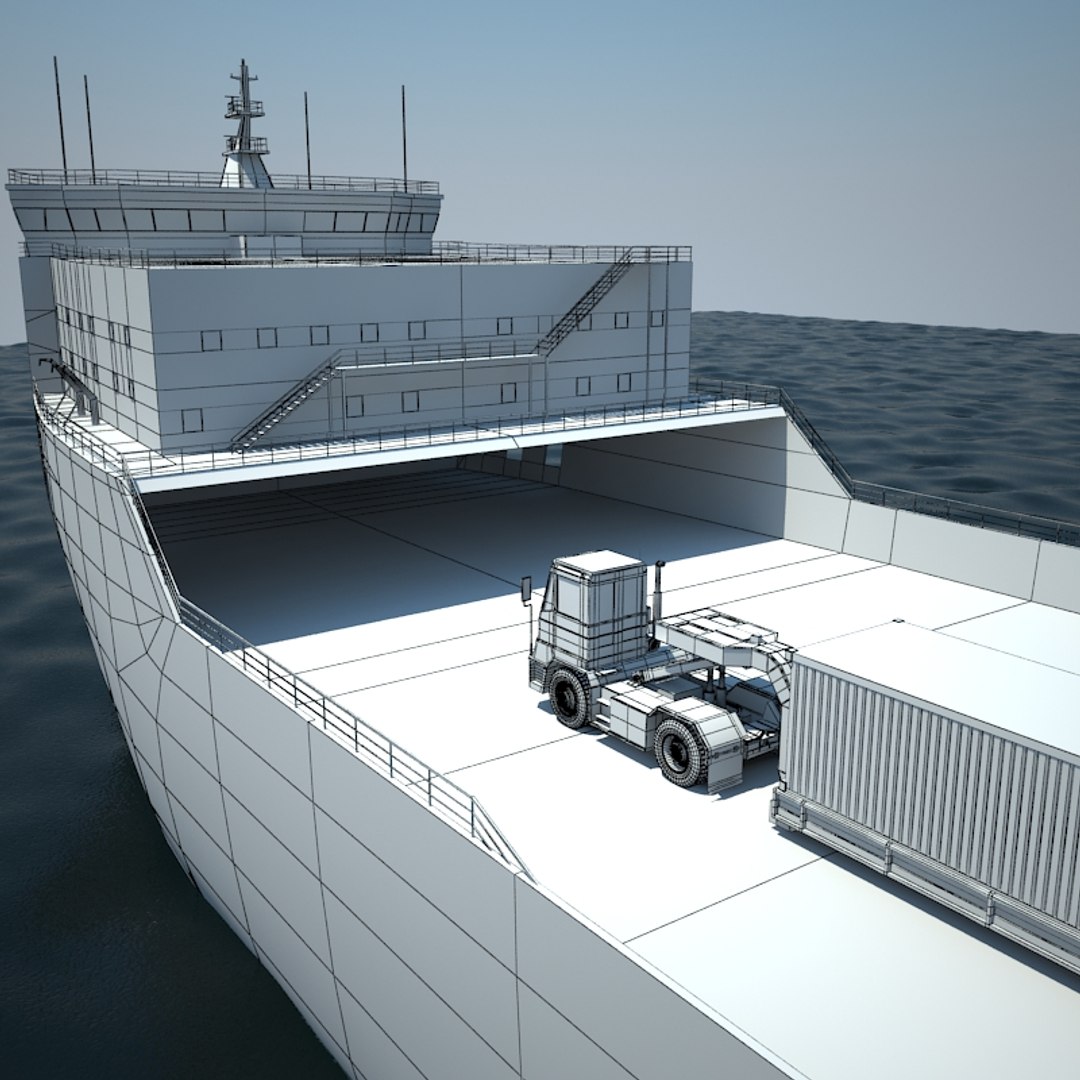3d Model Ro-ro Container Ship Cargo