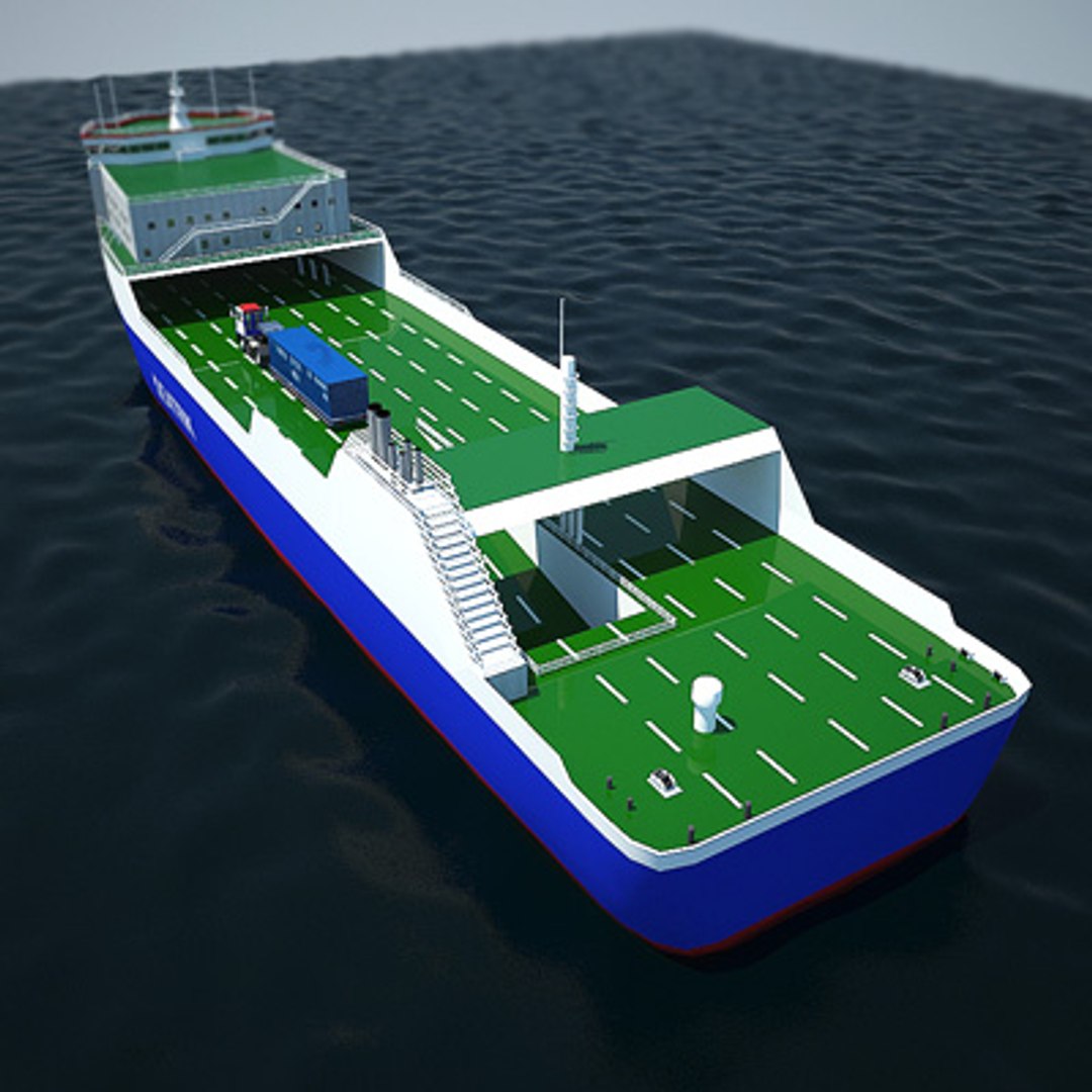 3d Model Ro-ro Container Ship Cargo