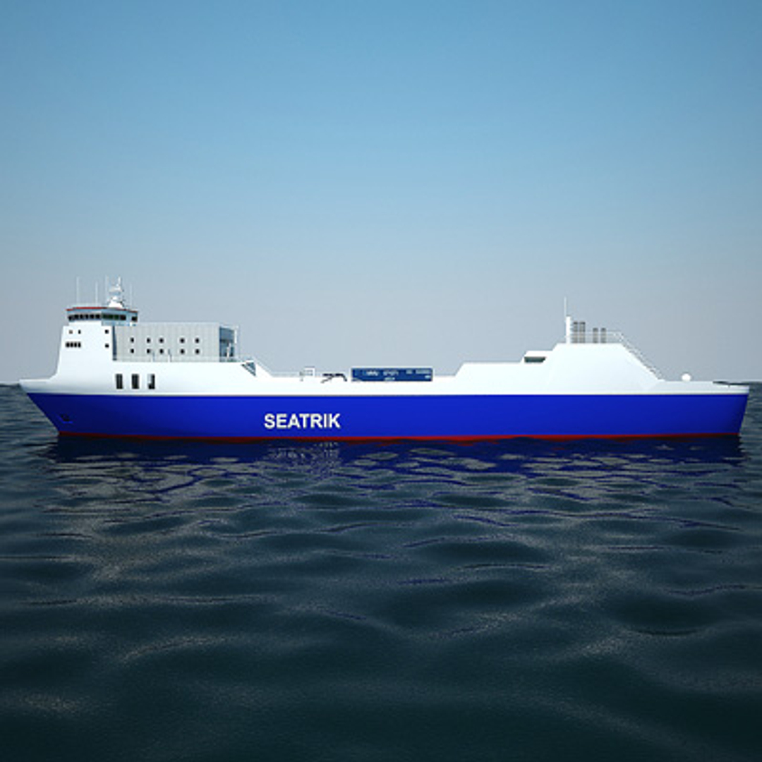 3d model ro-ro container ship cargo