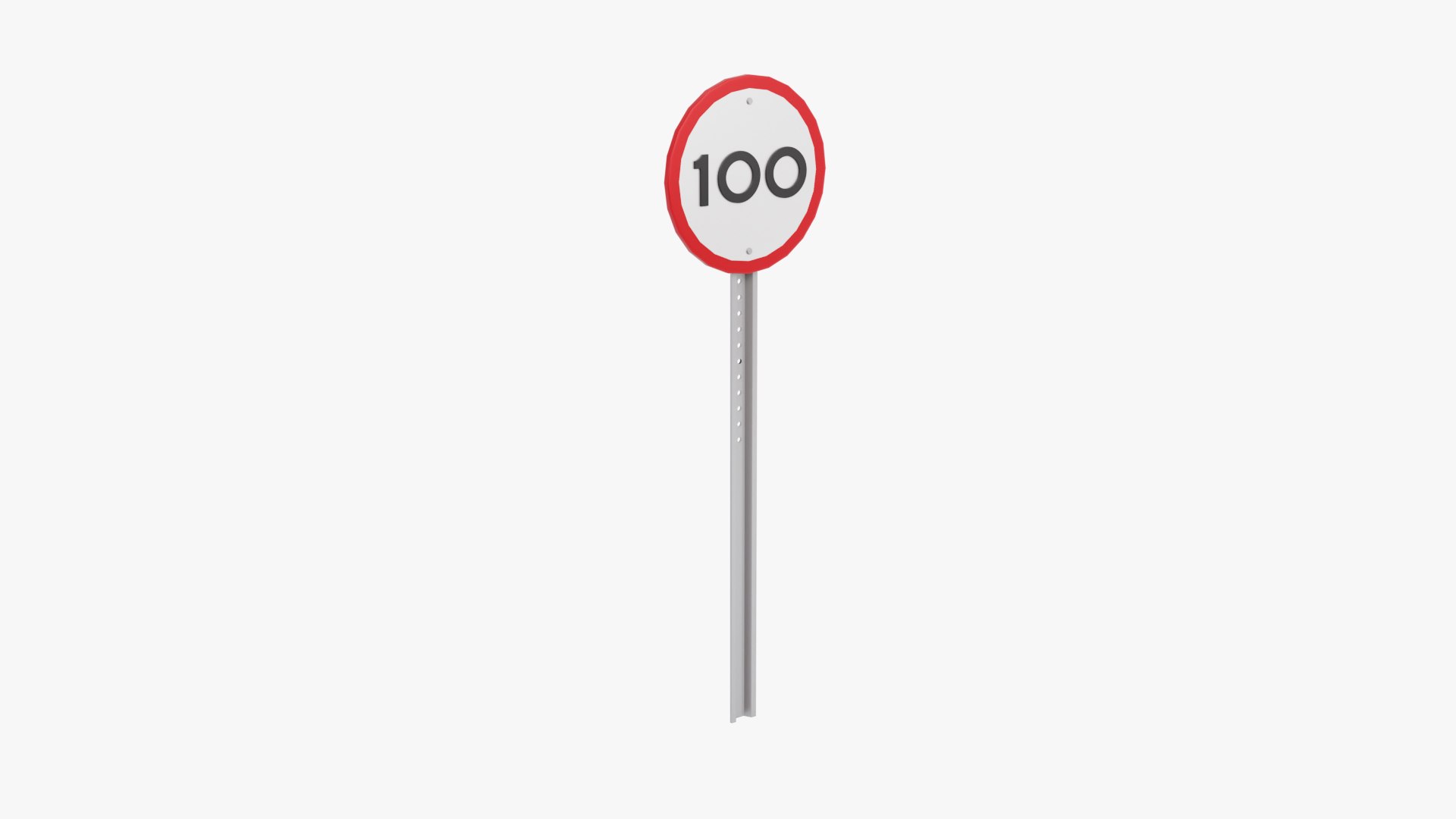 3D Speed Limit Road Sign 100 - TurboSquid 2220564