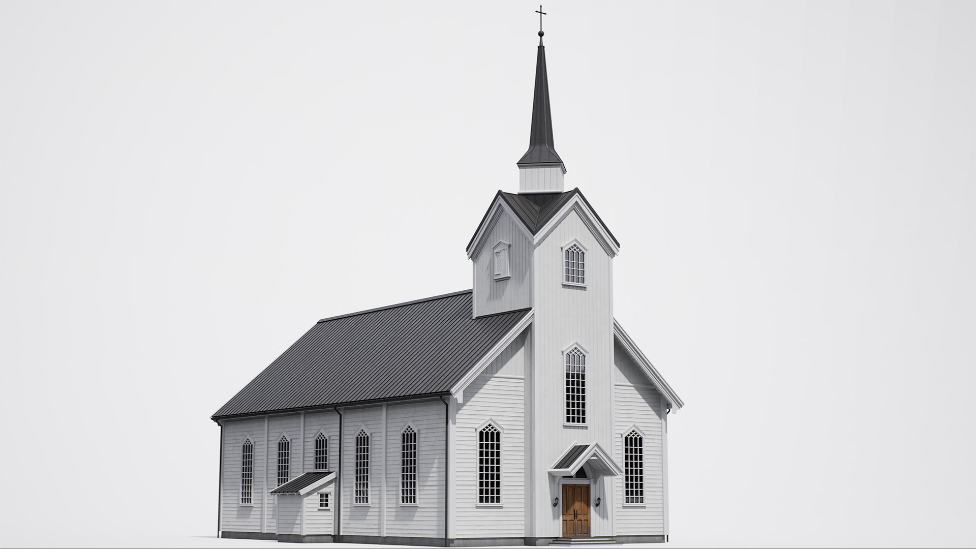 Game-Ready Scandinavian Church Low-poly 3D - TurboSquid 2093311