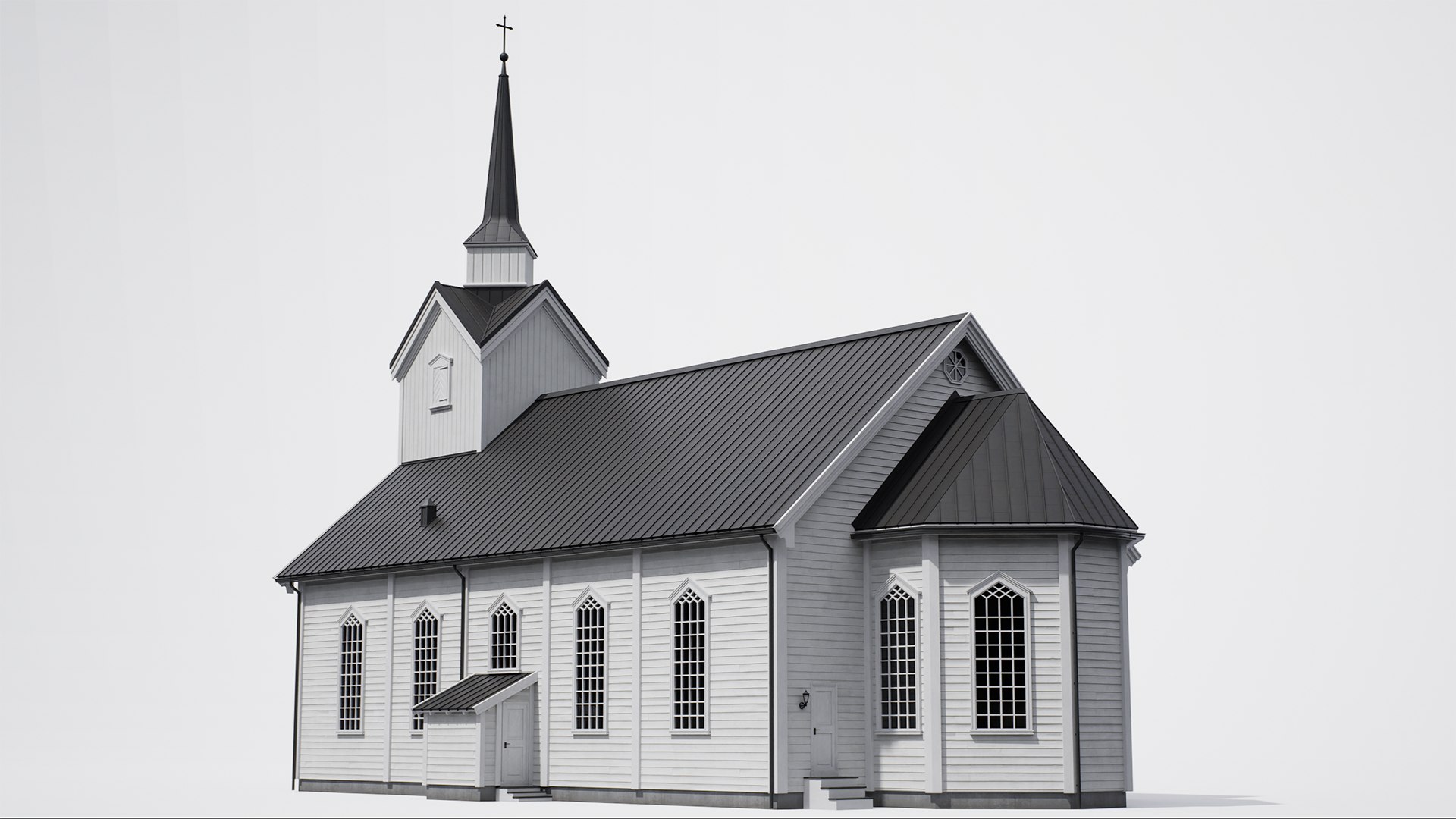 Game-Ready Scandinavian Church Low-poly 3D - TurboSquid 2093311