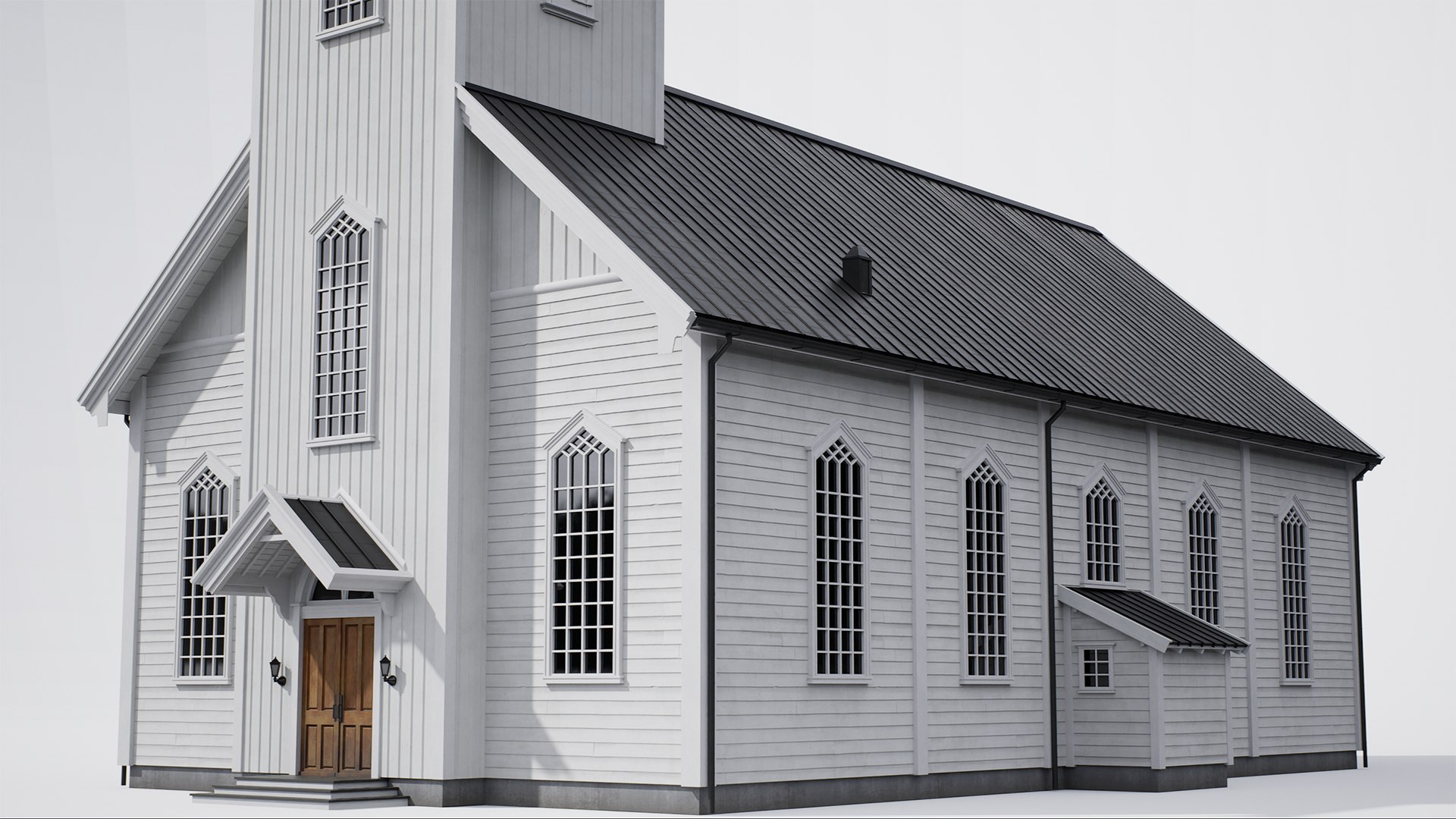 Game-Ready Scandinavian Church Low-poly 3D model 3D - TurboSquid 2093311