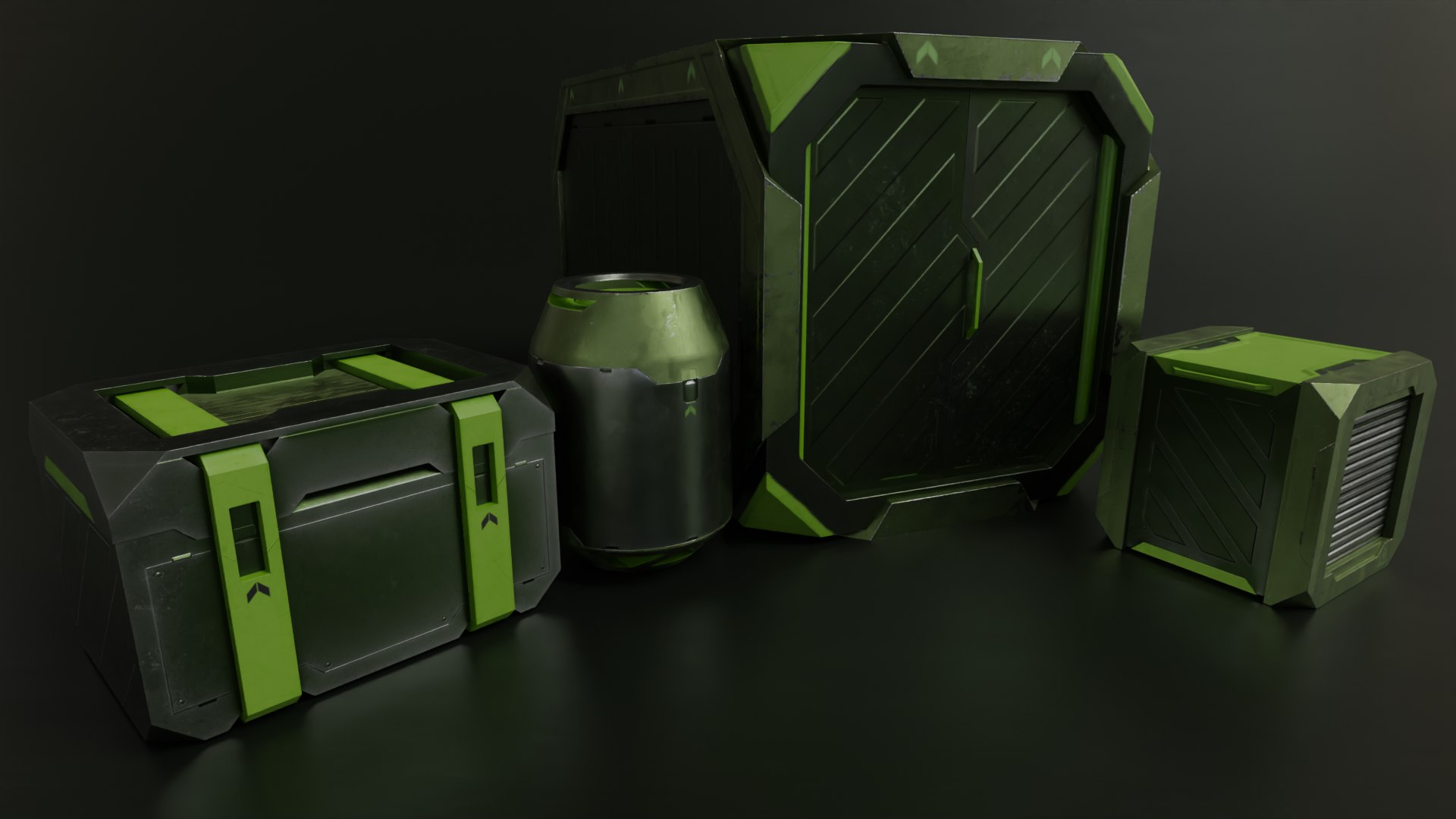 Sci-Fi Crates Pack - Game Ready Model - TurboSquid 2099654