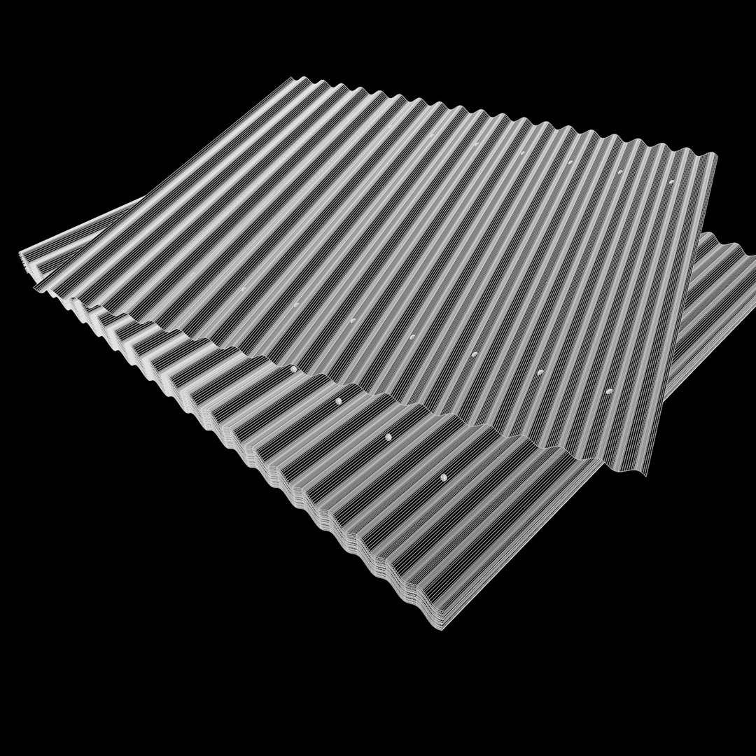 group metal roof sheet 3d model