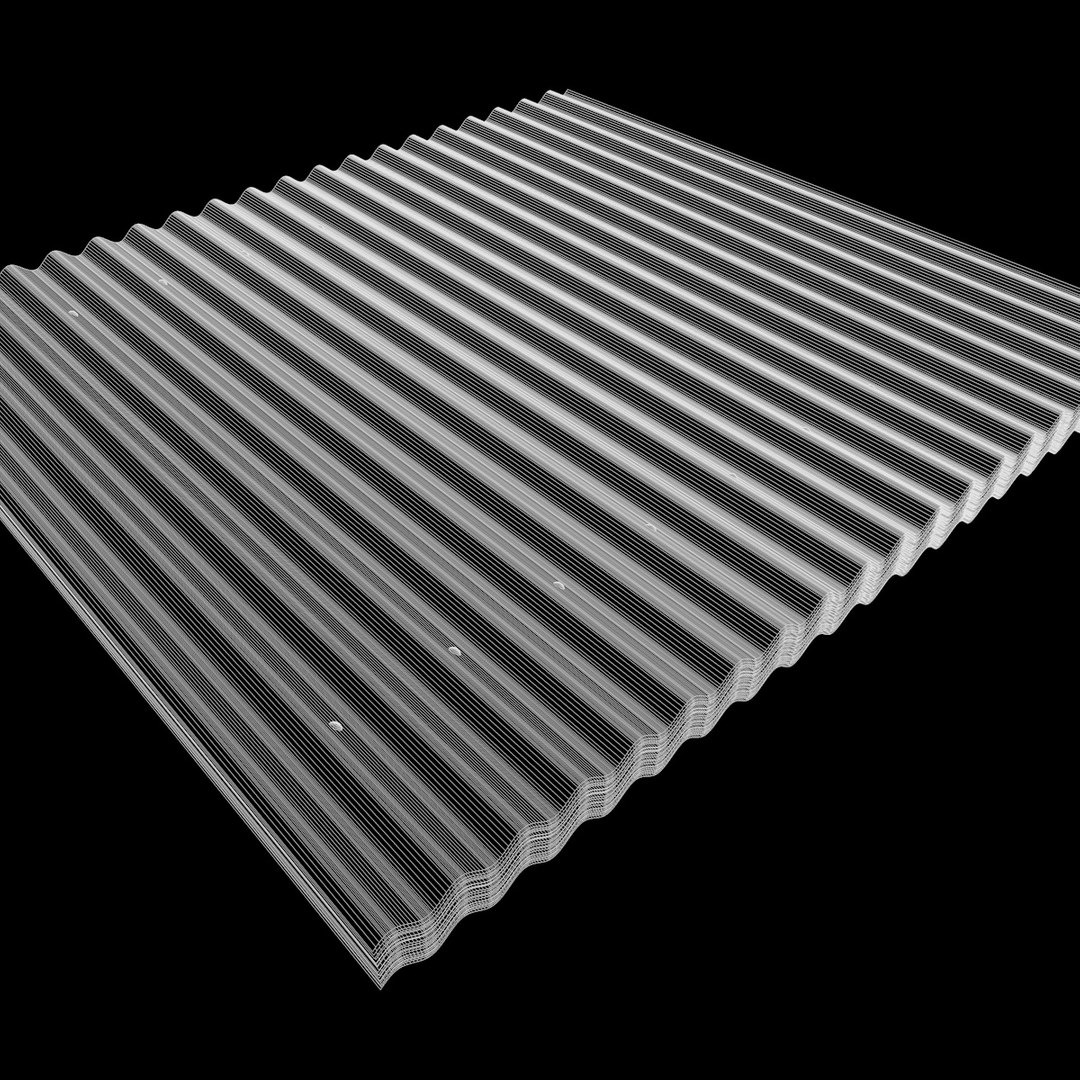 group metal roof sheet 3d model