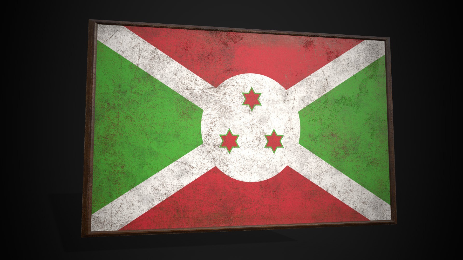 3D Old Picture Frame With Burundi Flag - Game Ready PBR Low-poly 3D ...