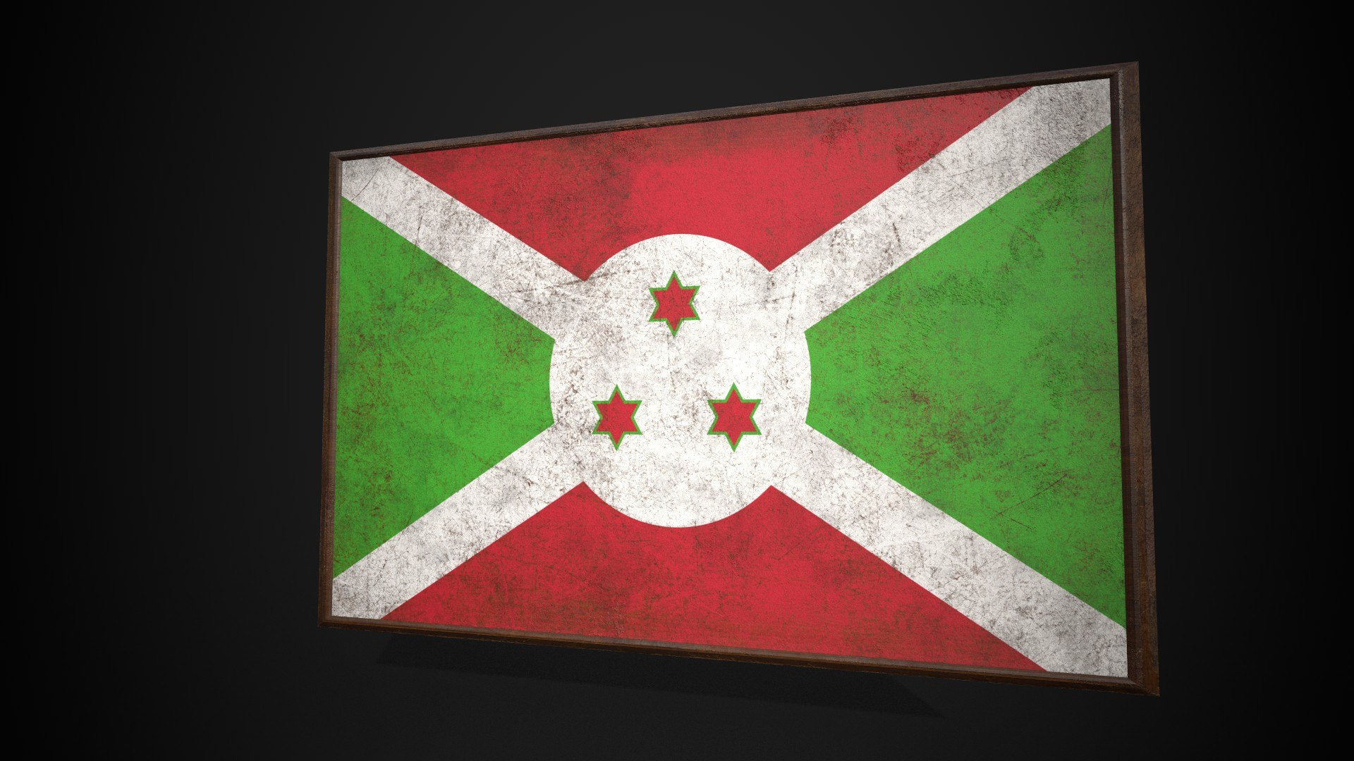 3D Old Picture Frame With Burundi Flag - Game Ready PBR Low-poly 3D ...