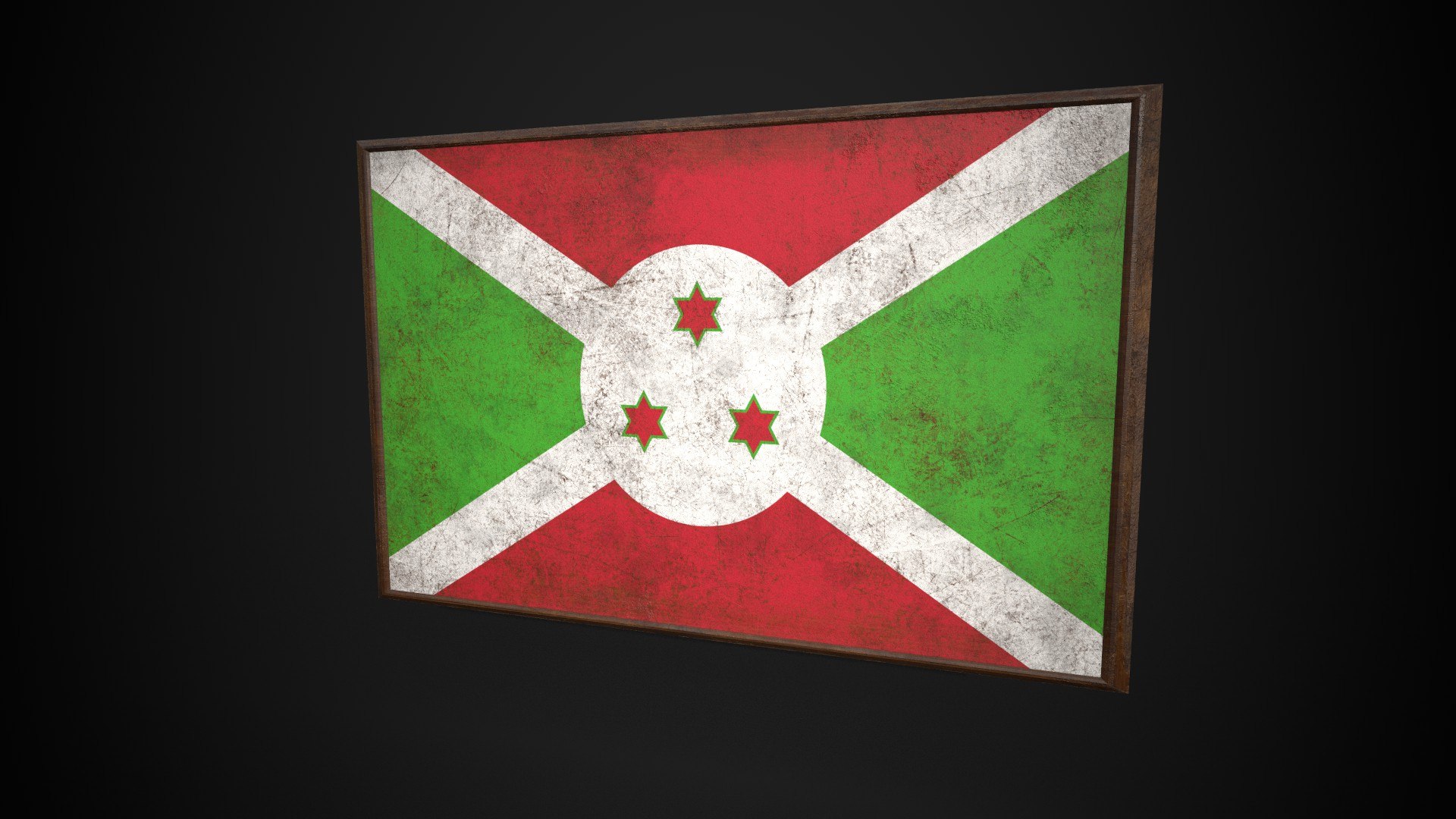 3D Old Picture Frame With Burundi Flag - Game Ready PBR Low-poly 3D ...