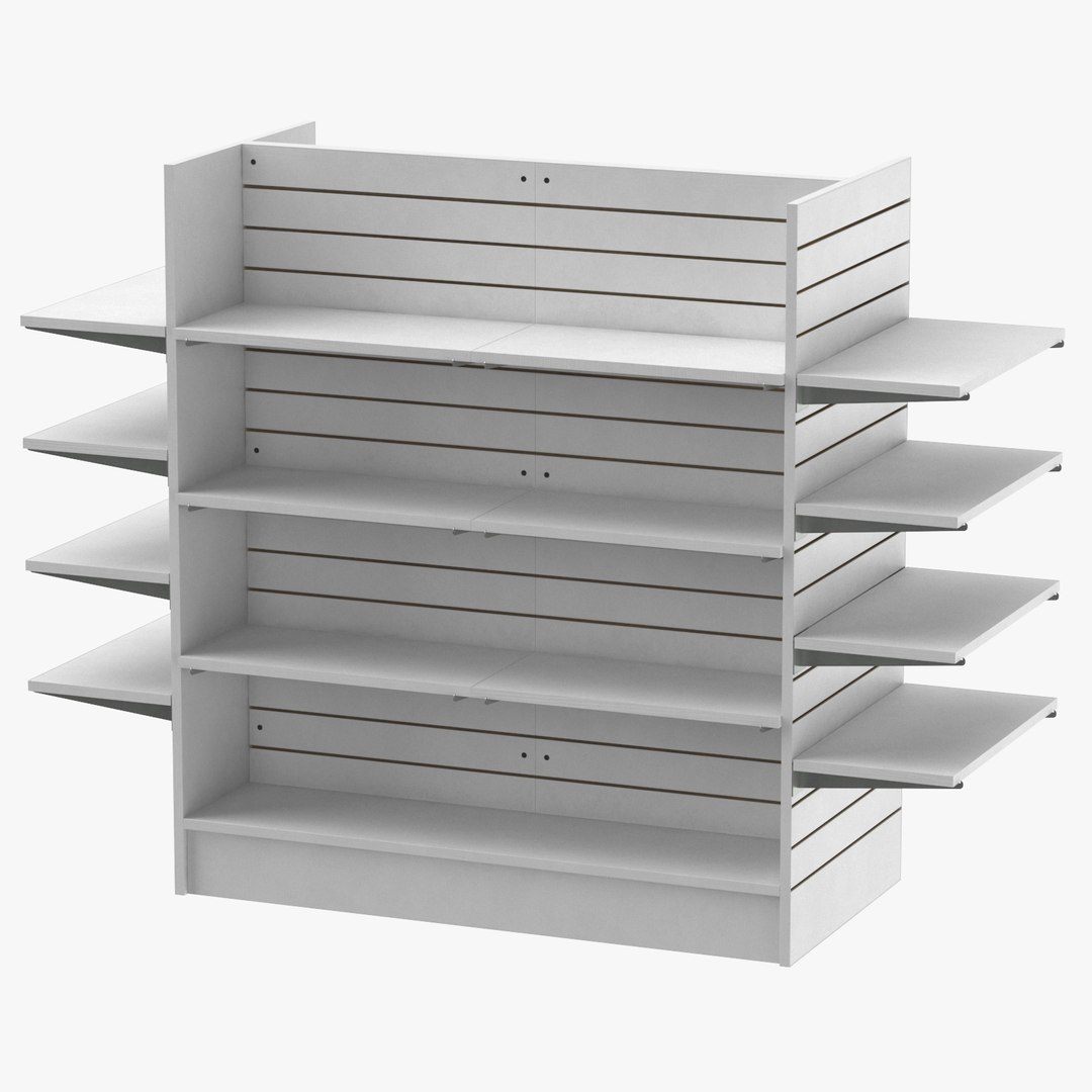 Slat wall gondolas shelves 3D model - TurboSquid 1243854