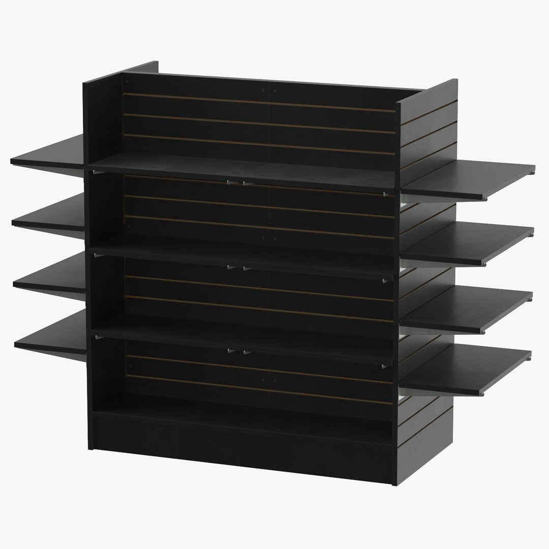 Slat wall gondolas shelves 3D model - TurboSquid 1243854