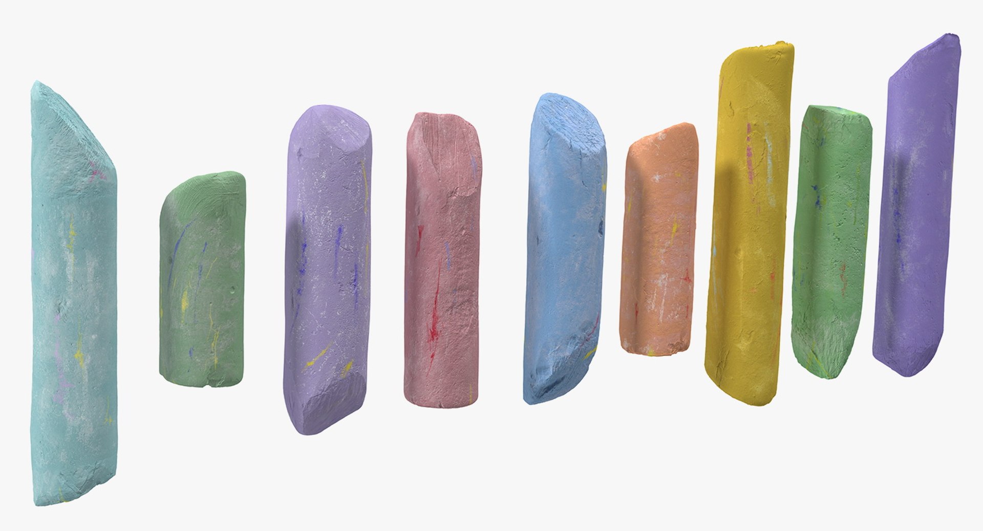 3D Assorted Colors Playground Chalk - TurboSquid 1388221