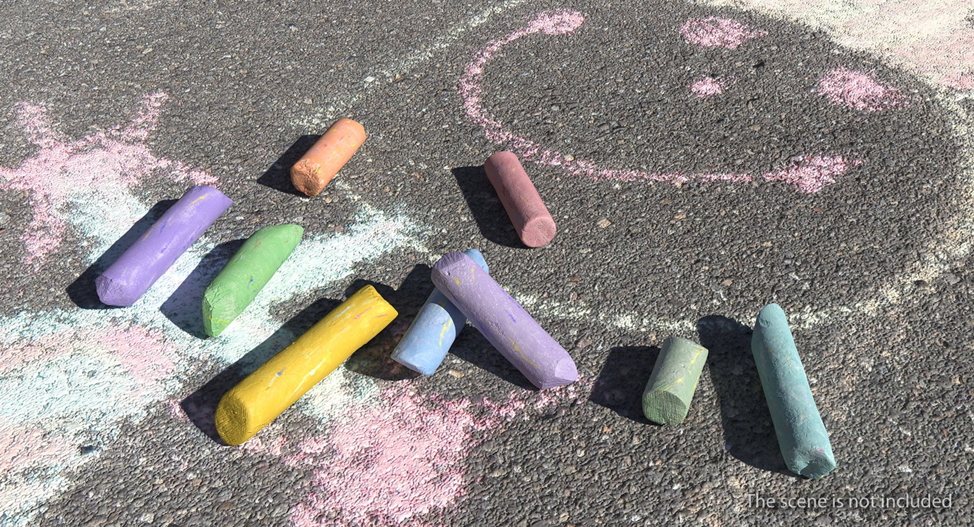 3D Assorted Colors Playground Chalk - TurboSquid 1388221