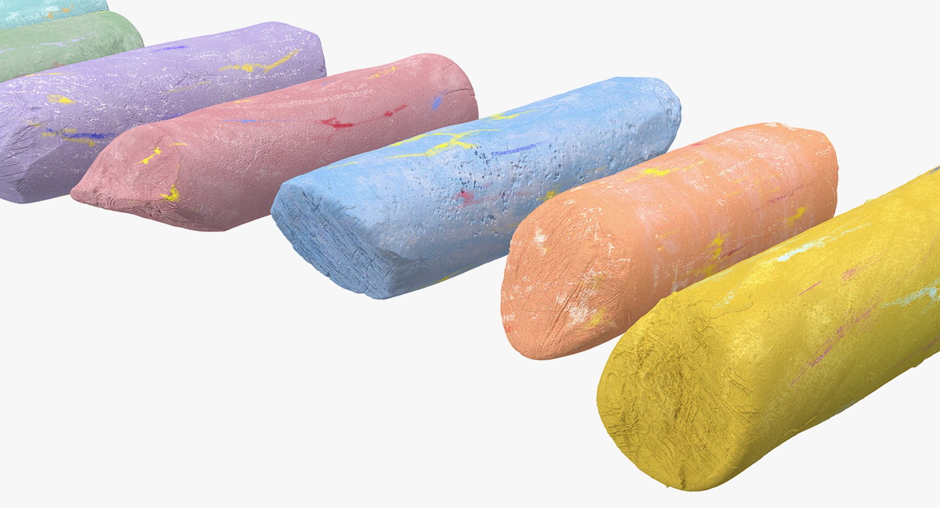 3D Assorted Colors Playground Chalk - TurboSquid 1388221