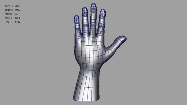 3d hand thumbs model