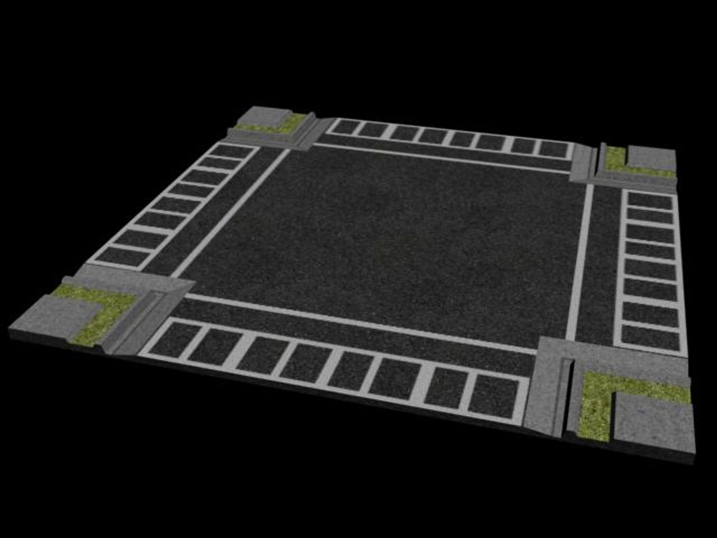 Free Obj Model Road Street Cities Intersection
